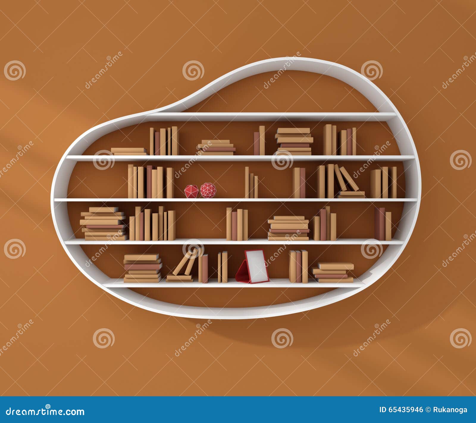 3d rendered bookshelves. stock photo. Image of minimalism - 65435946