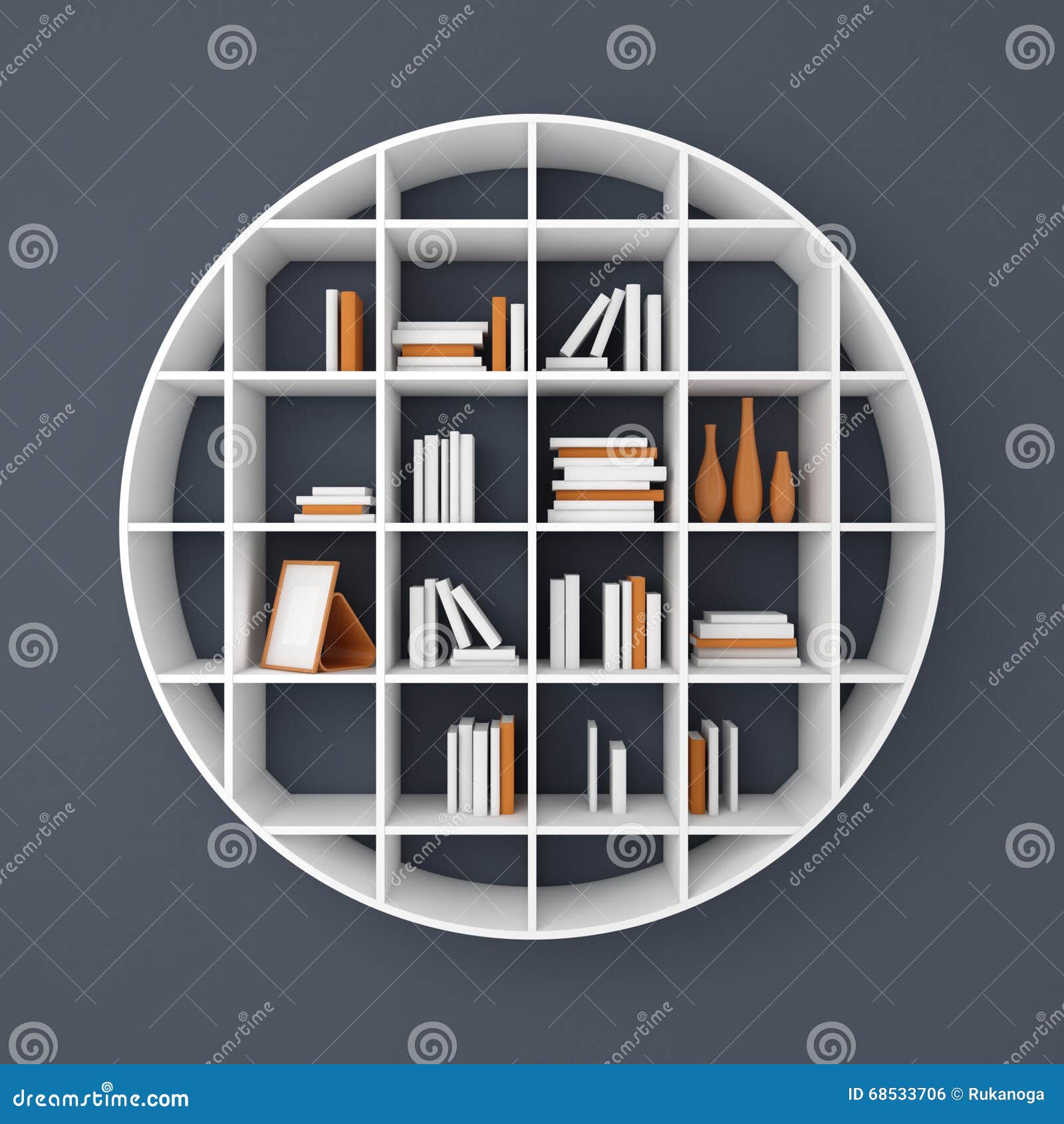 3d rendered bookshelves. stock illustration. Illustration of bookshelf ...