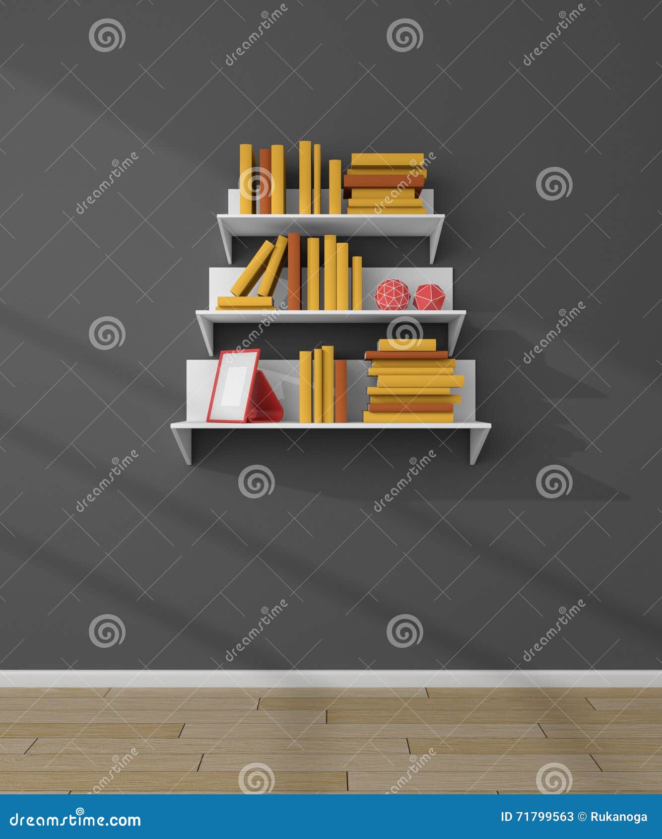 3d rendered bookshelves. stock illustration. Illustration of ...