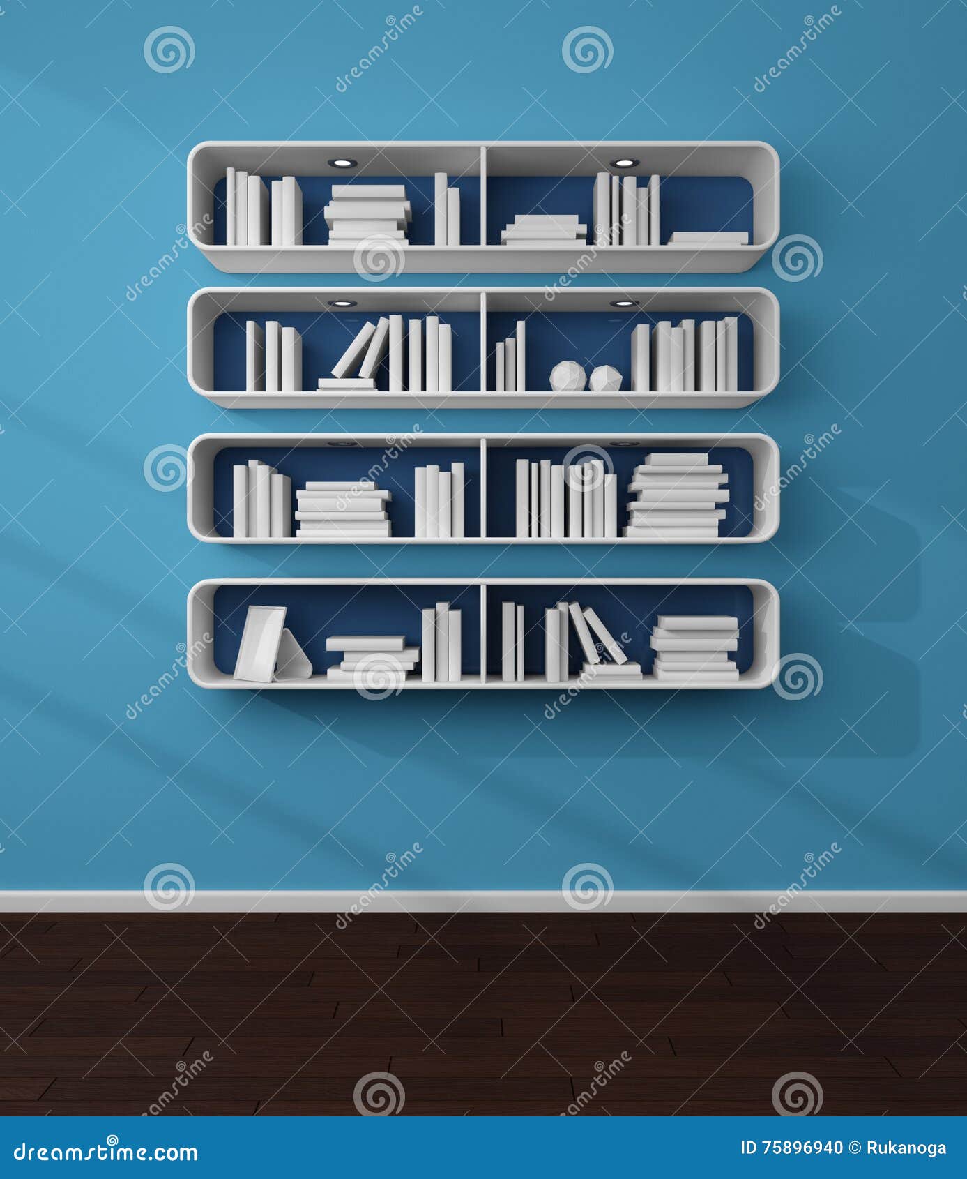3d rendered bookshelves. stock illustration. Illustration of bookstore ...