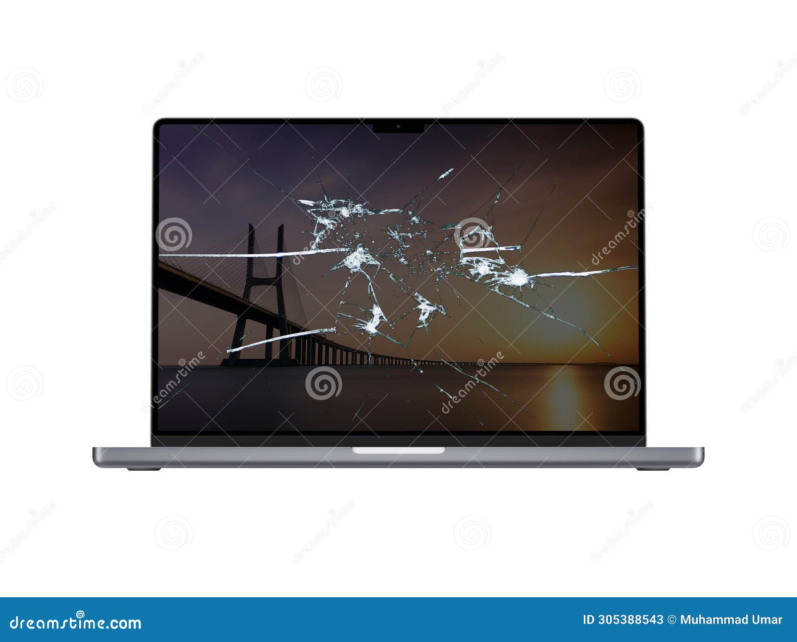 3D Rendered Broken Screen Laptop - Broken Screen MacBook - Laptop ...