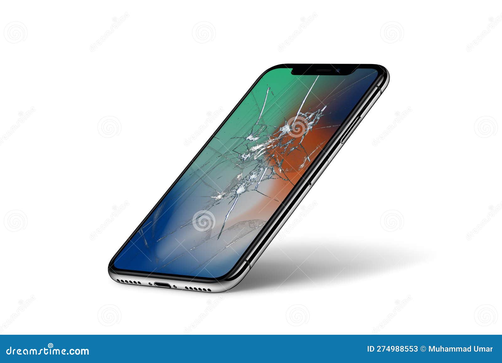 3D Rendered Broken Screen Mobile Phone - Smashed Screen Mobile Phone ...