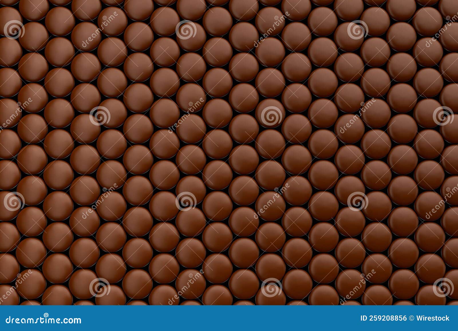 3D Rendered Brown Sugar Coated Chocolate Candy Pattern Stock Photo ...