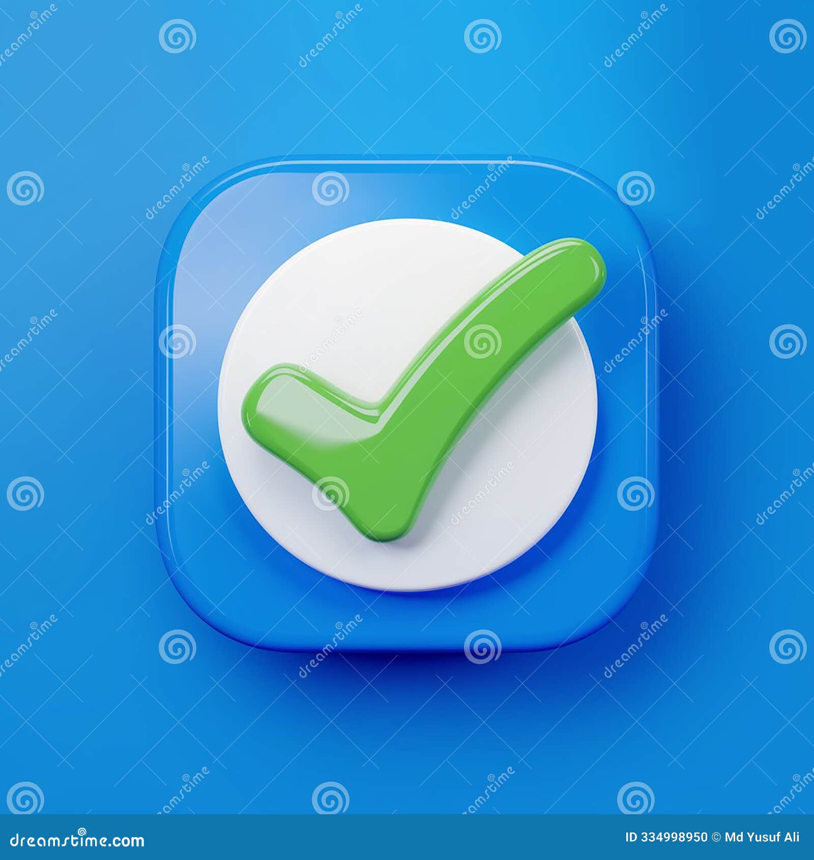 3D rendered checkmark icon stock illustration. Illustration of emotion ...
