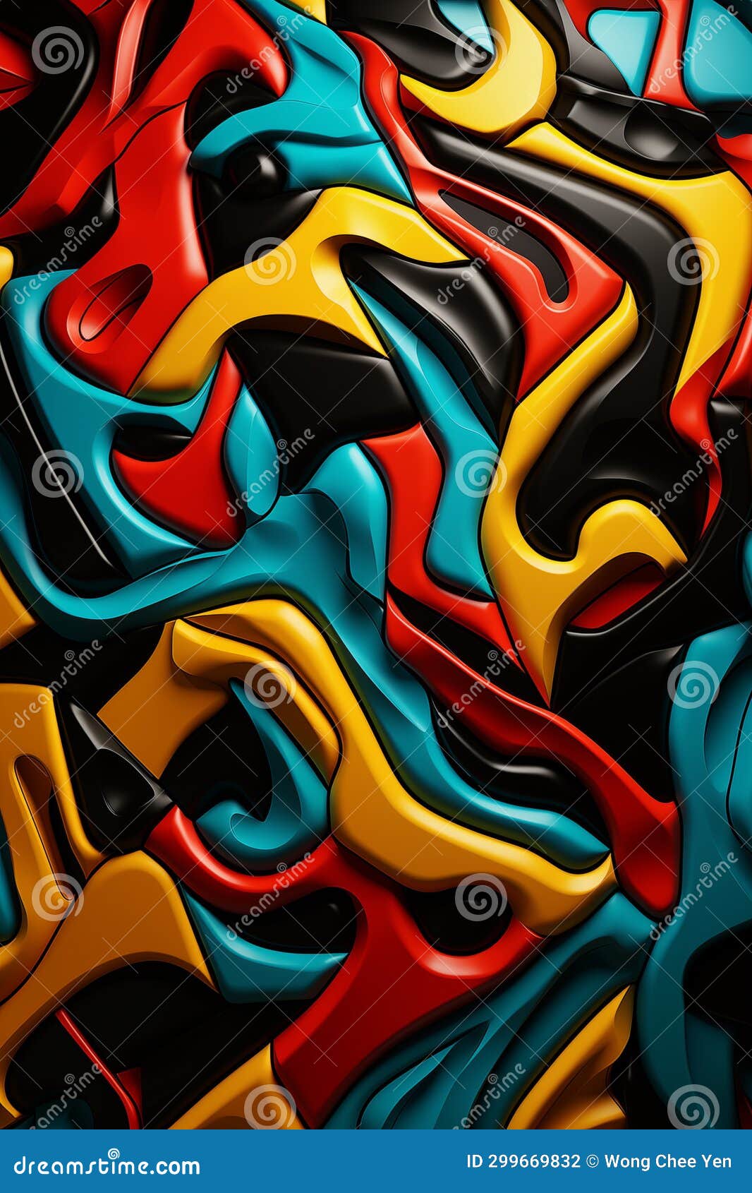 3d Rendered Colourful Organic Pattern Wallpaper Stock Illustration ...