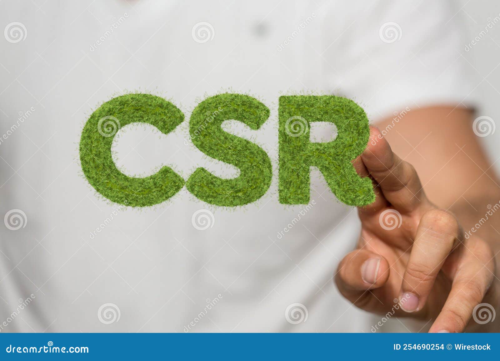 3D Rendered CSR Text Hovering in Mans Hand Stock Photo - Image of ...