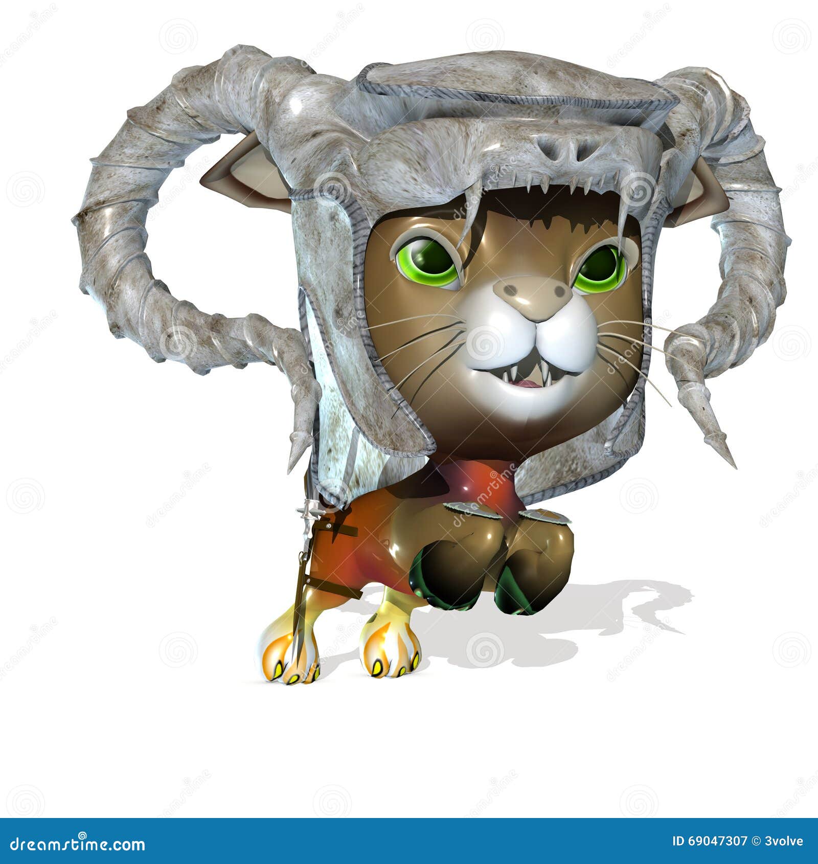 3D Rendered Cute Fantasy Pet on White Stock Illustration - Illustration ...