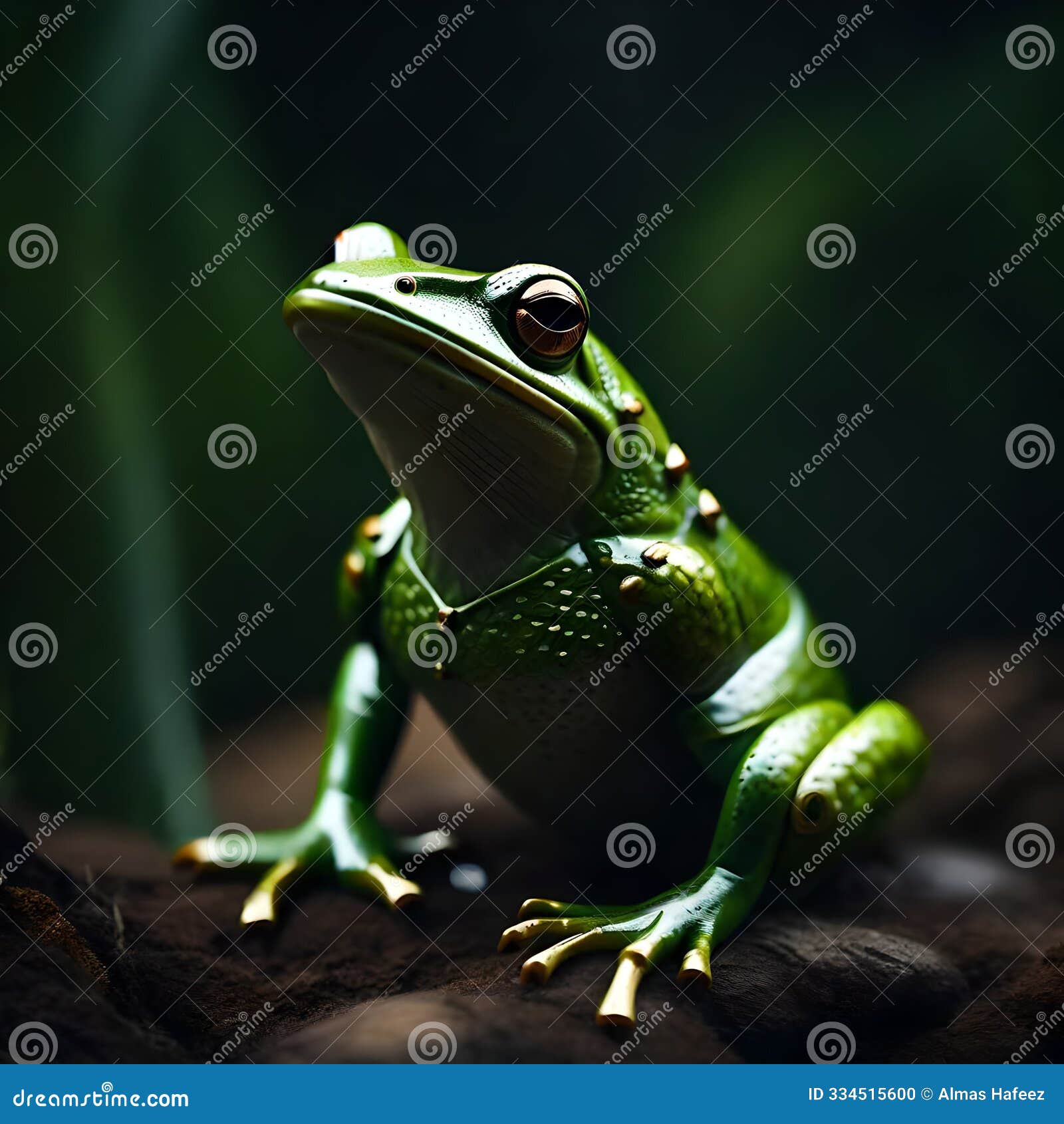 3d Rendered Cute Ninja Frog in Golden Armor Striking a Fighting Pose in ...