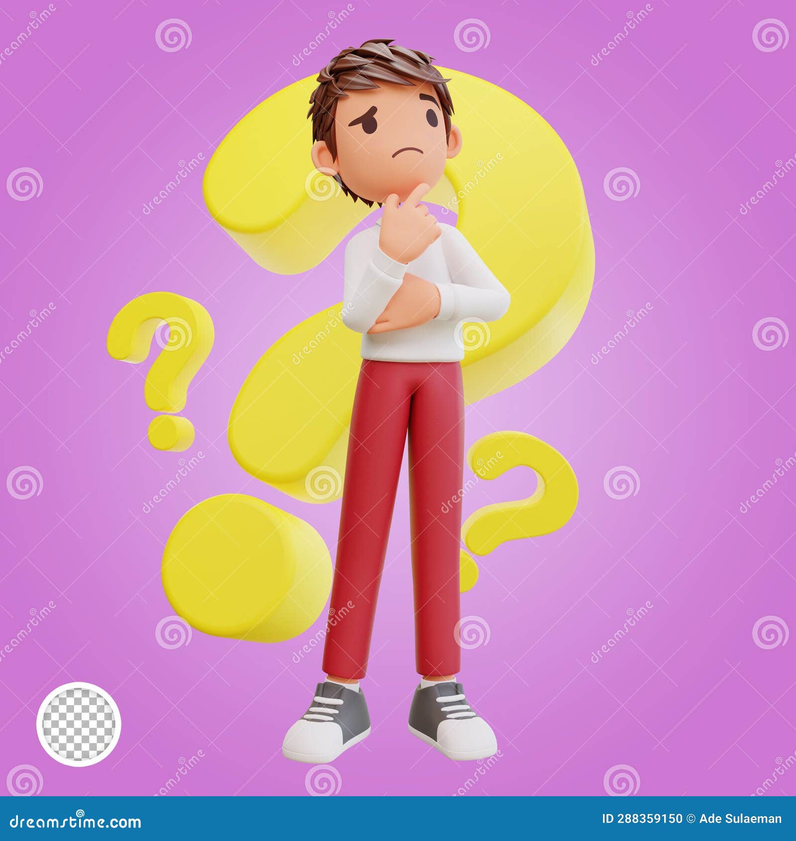 3d Rendered Cute Student with Question Mark Stock Photo - Illustration ...