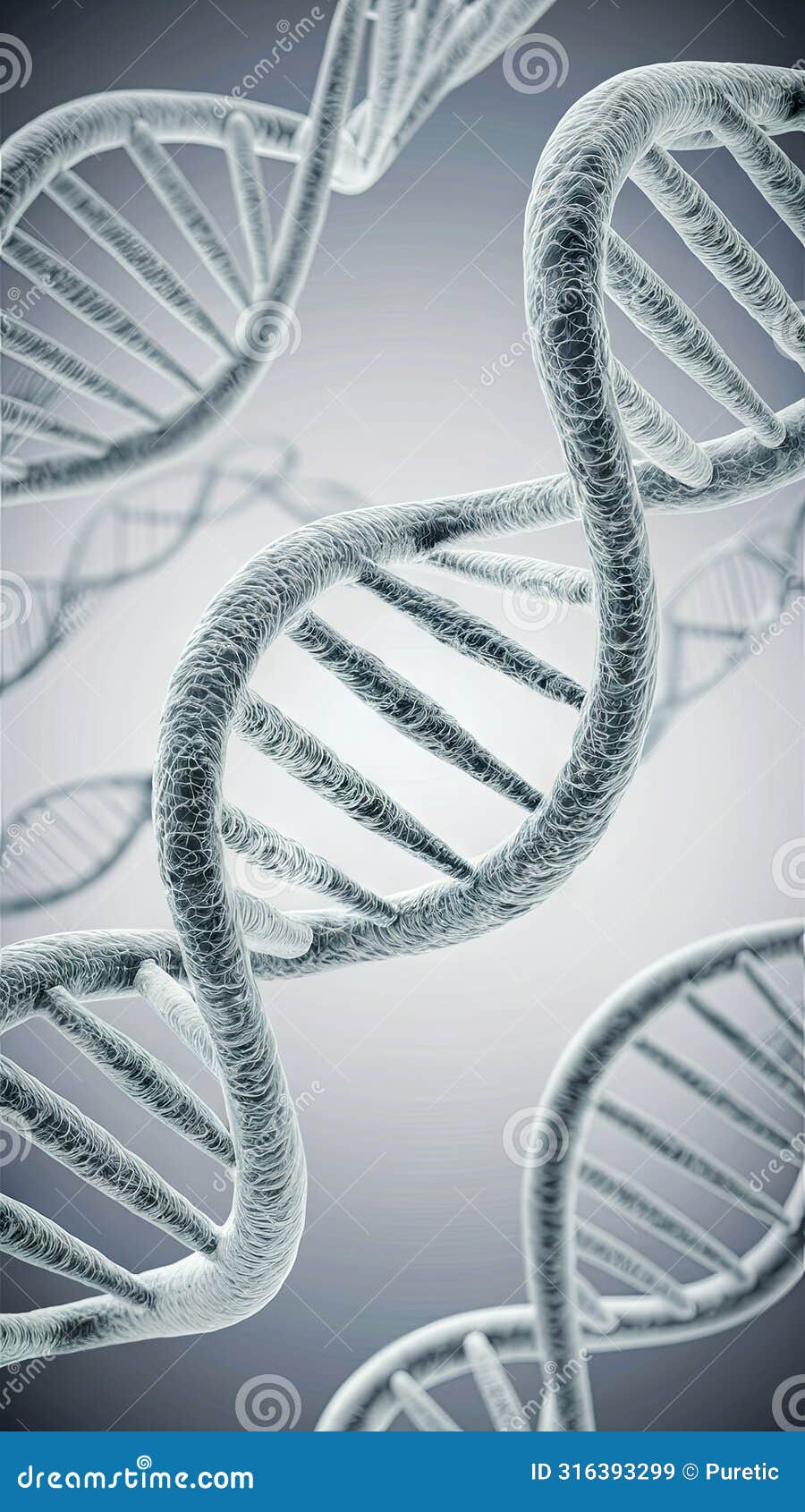 3D Rendered DNA Strand Simulation Stock Illustration - Illustration of ...