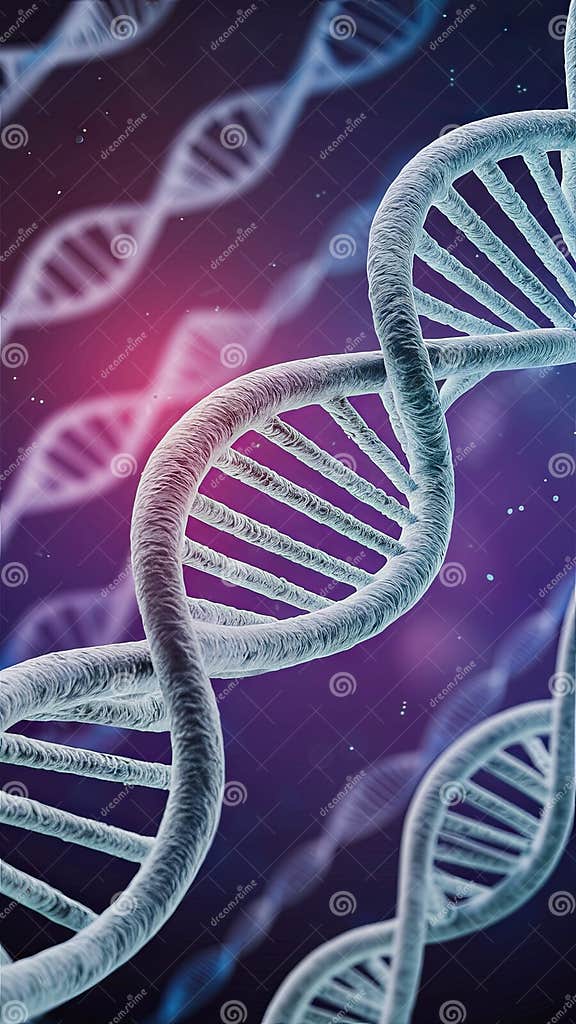 3D Rendered DNA Strand Simulation Stock Illustration - Illustration of ...