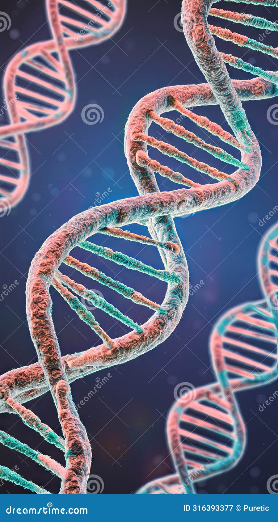 3D Rendered DNA Strand Simulation Stock Illustration - Illustration of ...