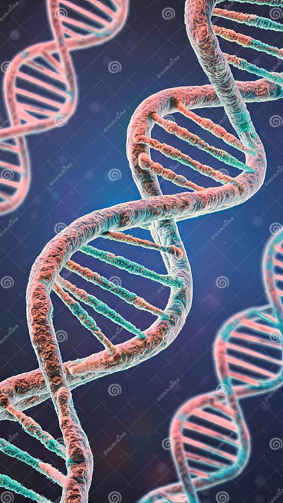 3D Rendered DNA Strand Simulation Stock Illustration - Illustration of ...