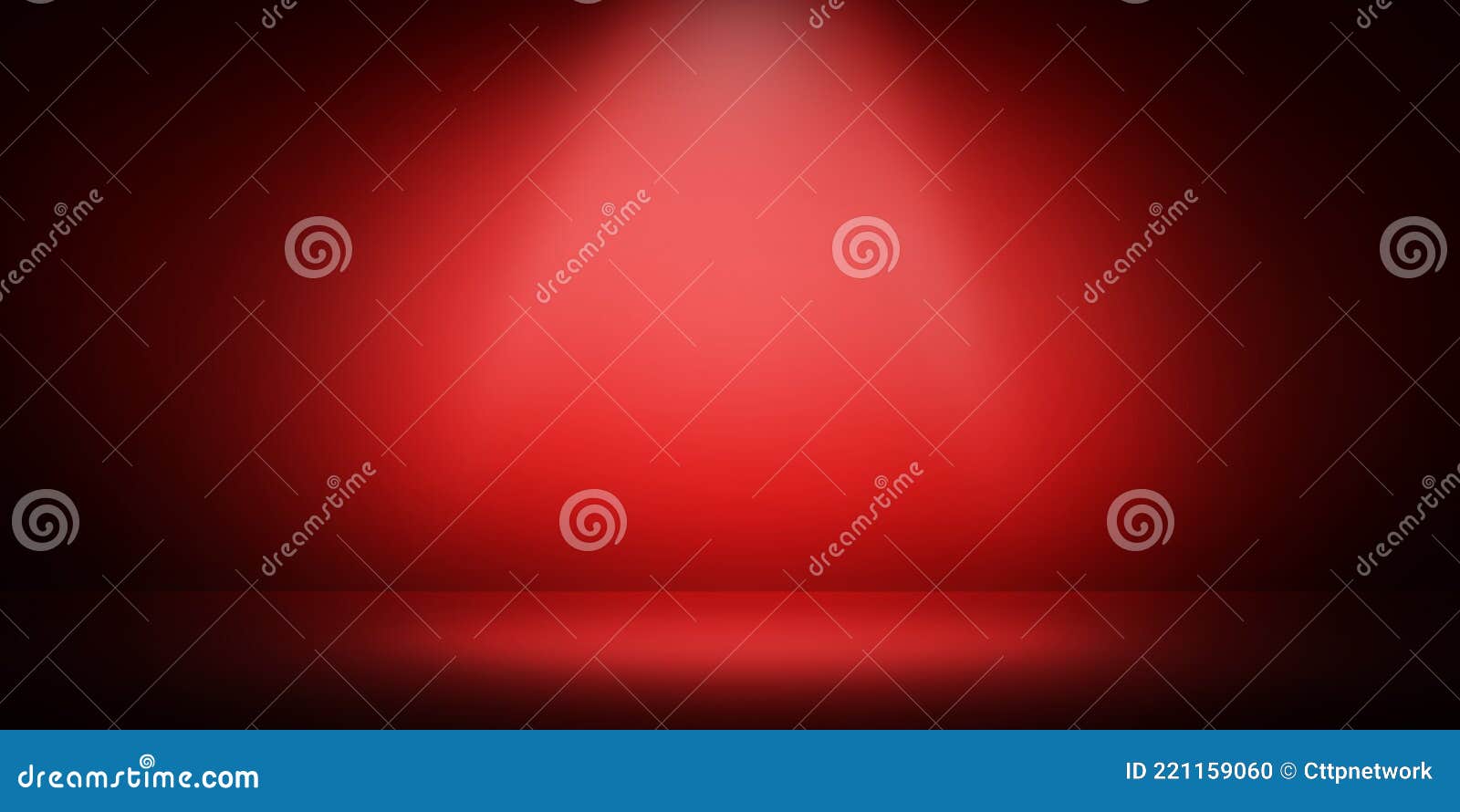 3D Rendered Empty Red Room with Spot Light in Center. Modern Abstract ...