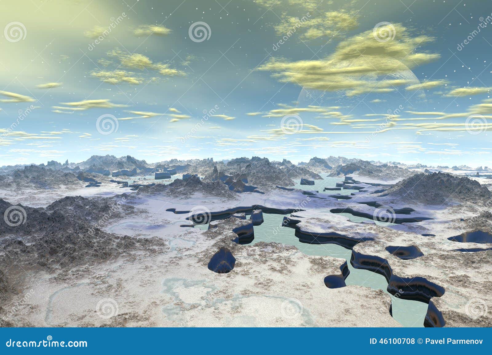 3d Rendered Fantasy Alien Planet Stock Illustration - Illustration of ...