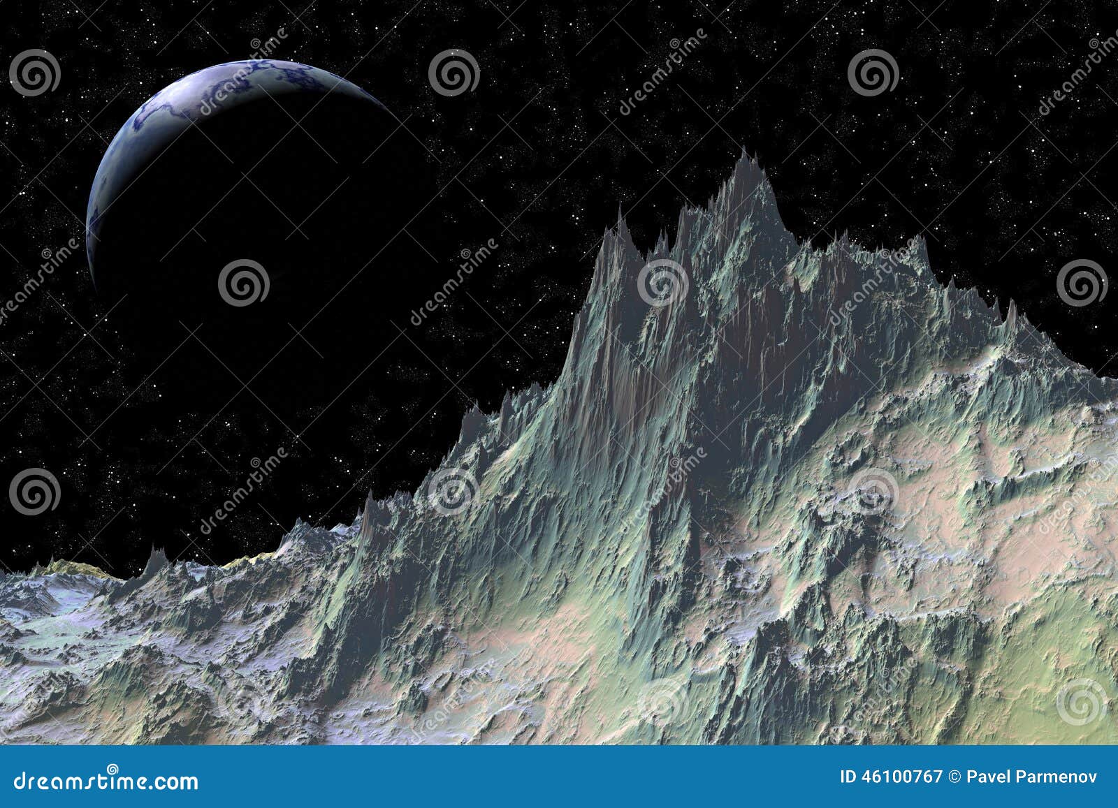 3d Rendered Fantasy Alien Planet Stock Illustration - Illustration of ...