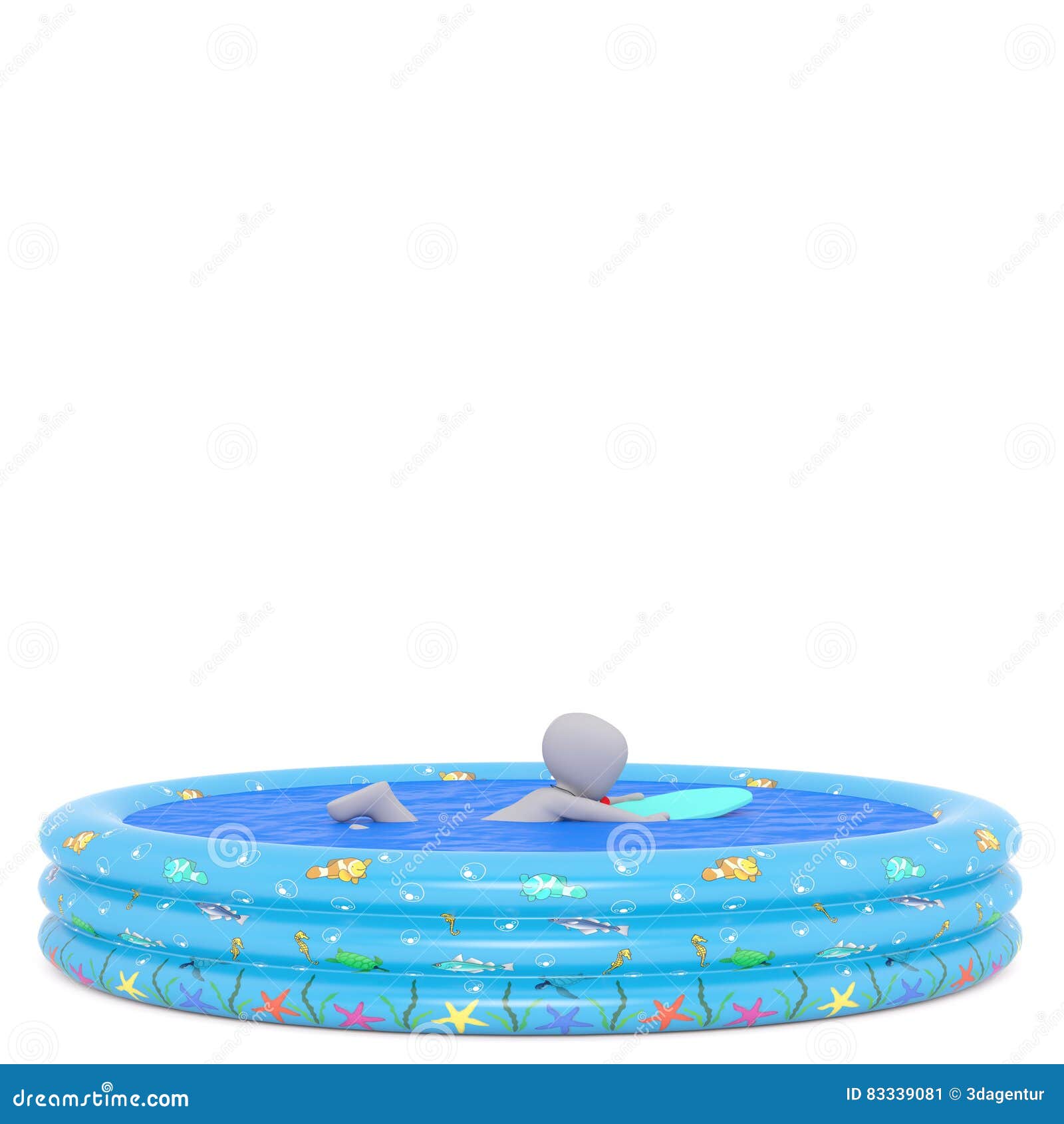 Kiddie Pool Concept Banner, Comics Isometric Style Vector Illustration ...