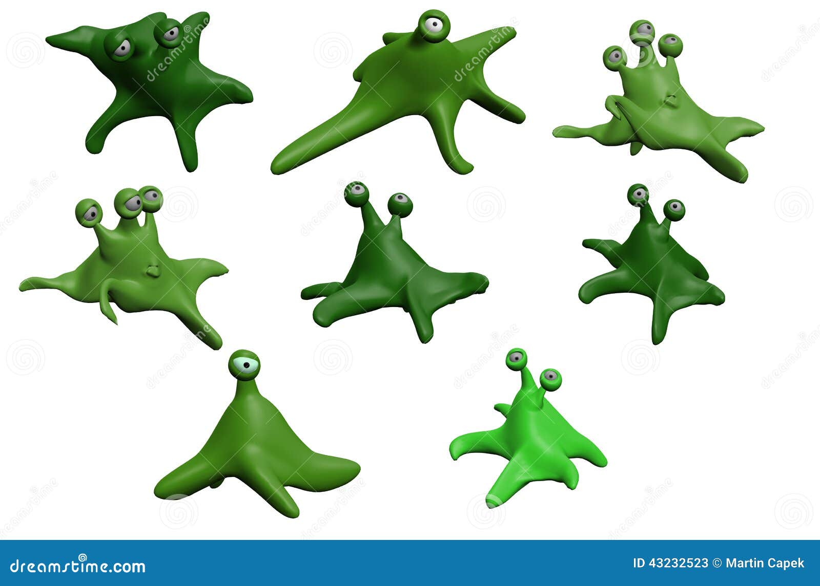 3D Rendered Funny Monster Blobs Stock Illustration - Illustration of ...