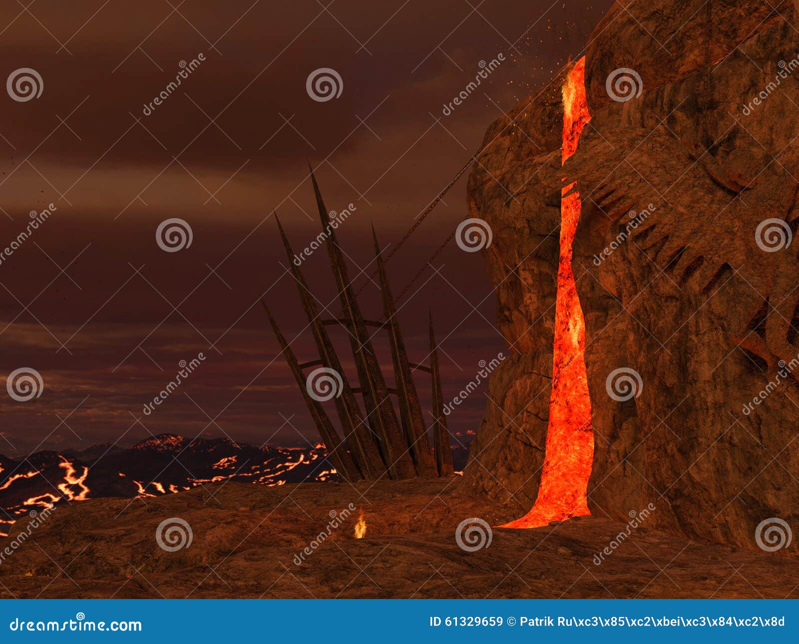 3D Rendered Hell Environment Stock Illustration - Illustration of lower ...