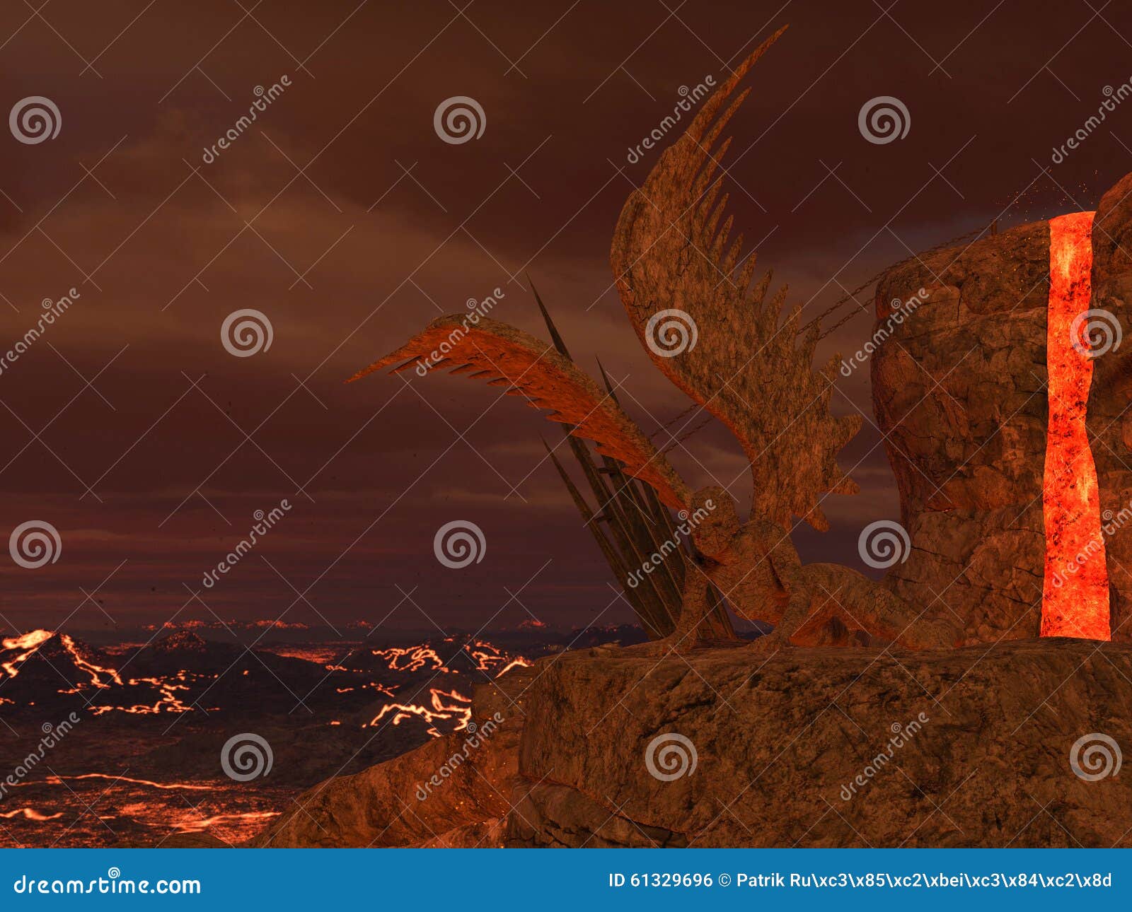 3D Rendered Hell Environment Stock Illustration - Illustration of lava ...