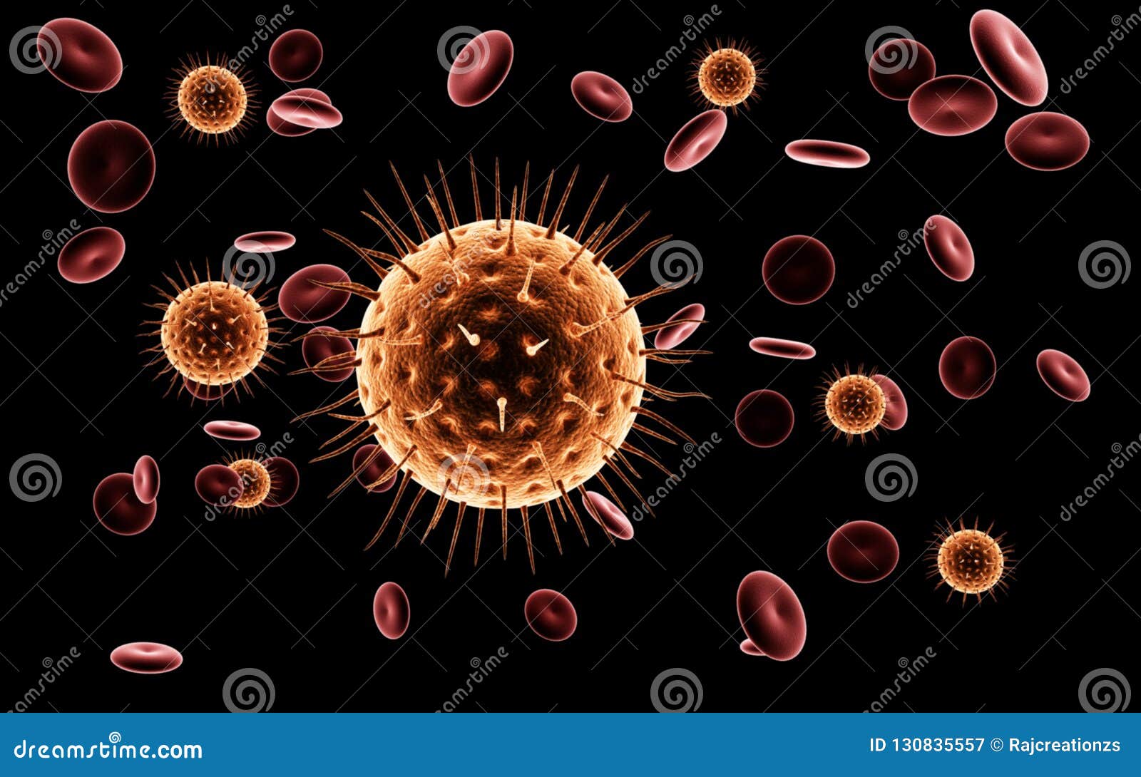 Virus, Red Blood Cells And Medicine - 3D Stock Photography ...
