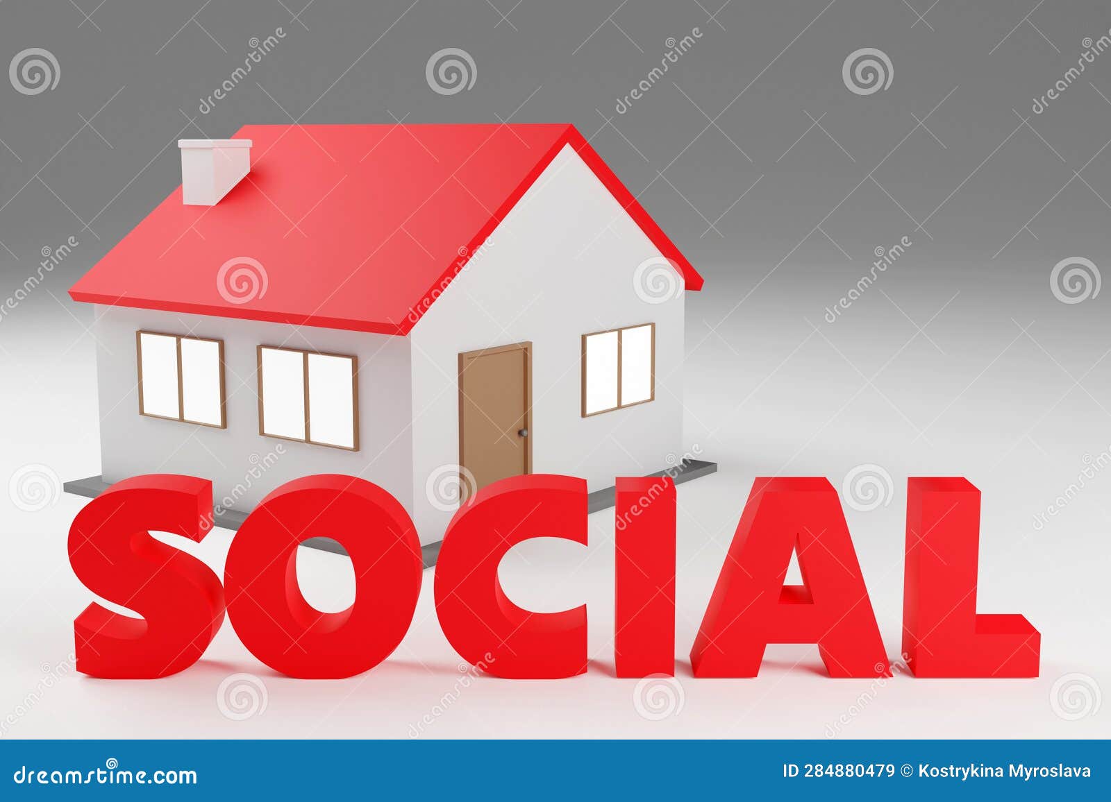 3d Rendered House Letters Social Housing Stock Illustration ...