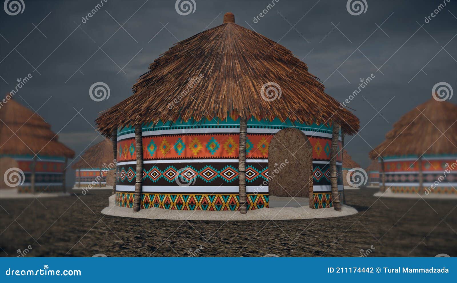 3d Rendered Illustration of African Round Hut Stock Illustration ...
