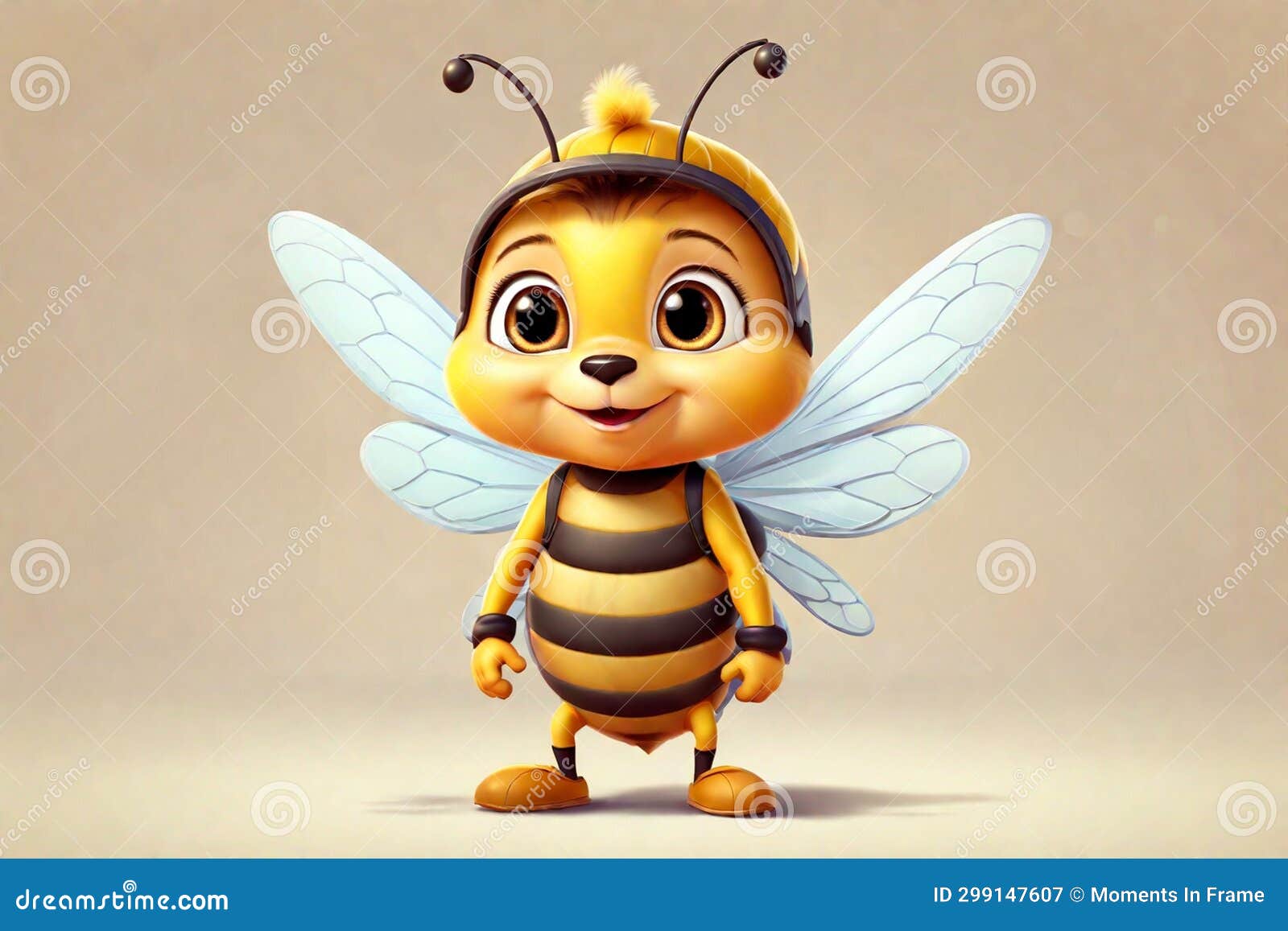 3d Rendered Illustration of Bee Cartoon Character with Beehive Pose Stock Illustration ...