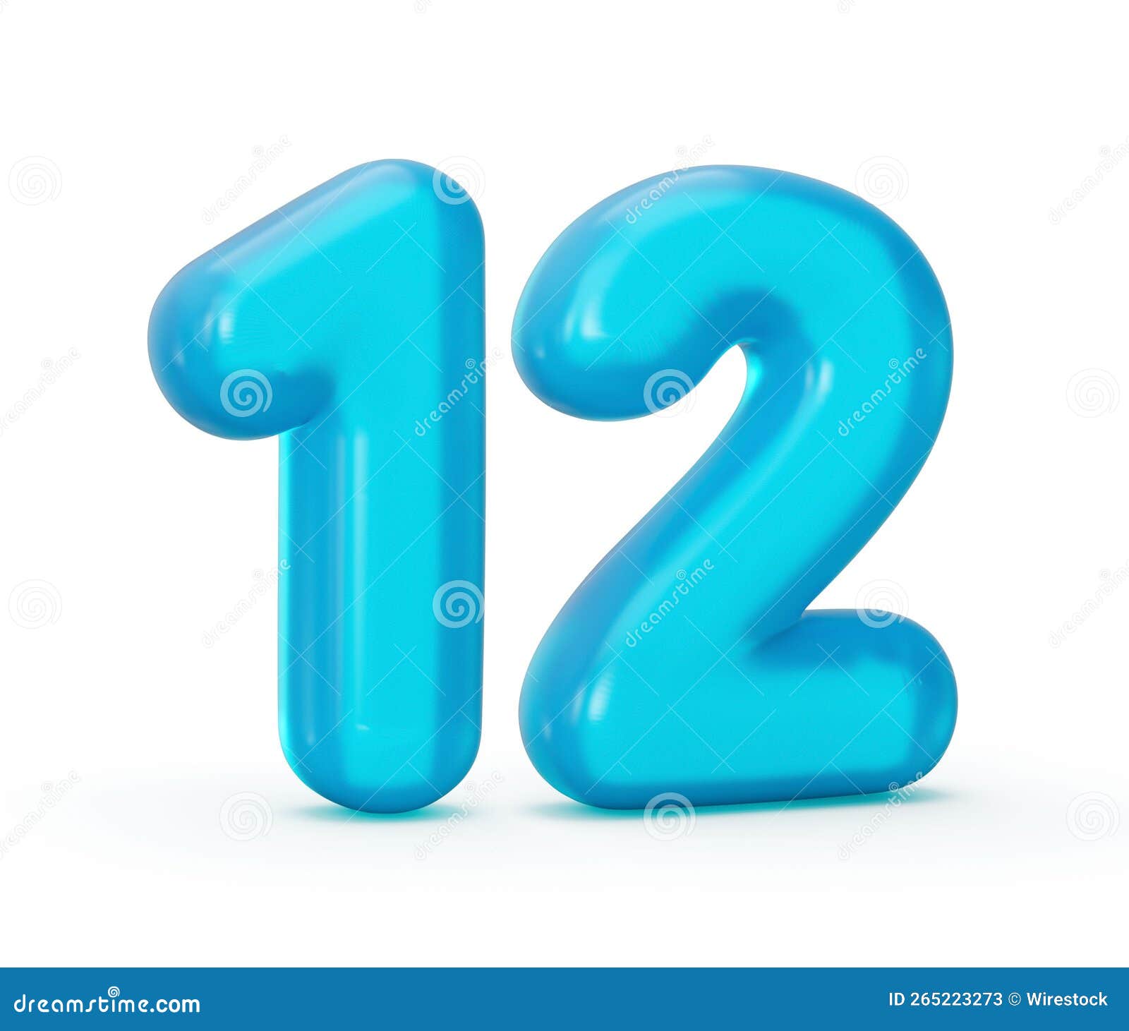 3d Rendered Illustration of a Blue Twelve Number Icon on White ...