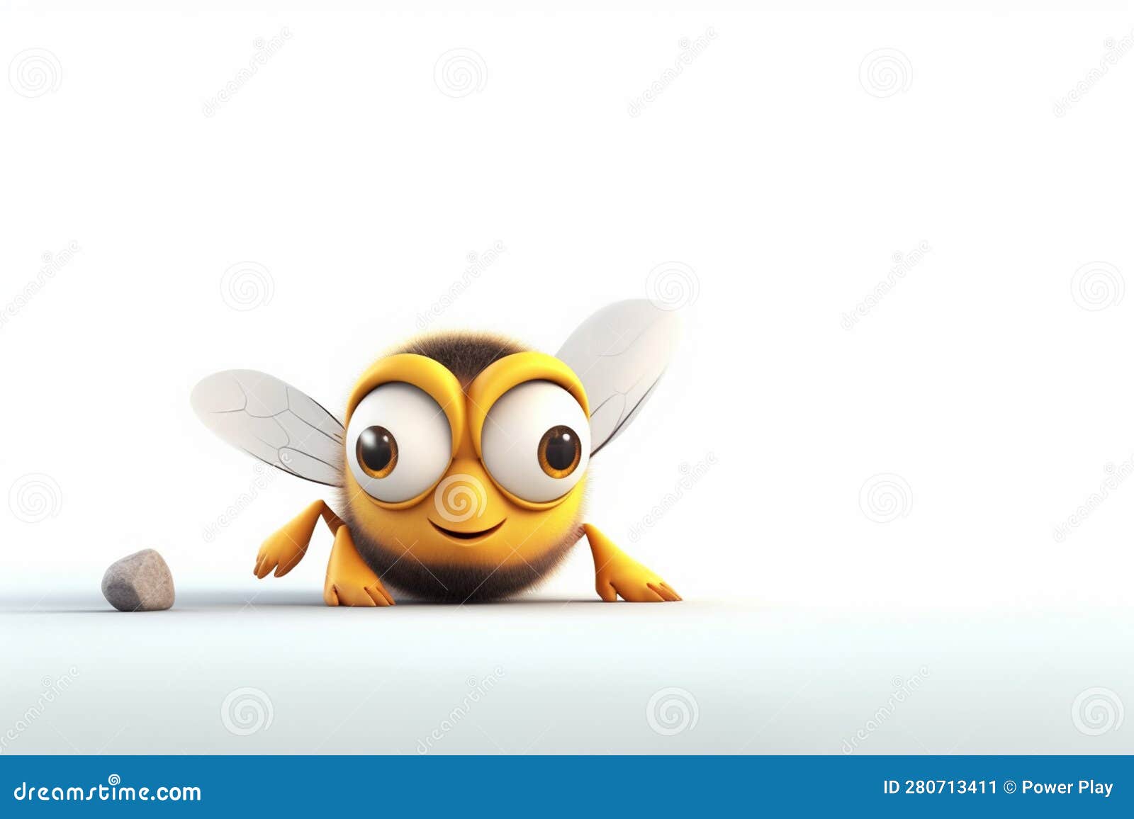 3D Rendered Illustration of a Cartoon Bee with a Sad Face Generative Ai ...