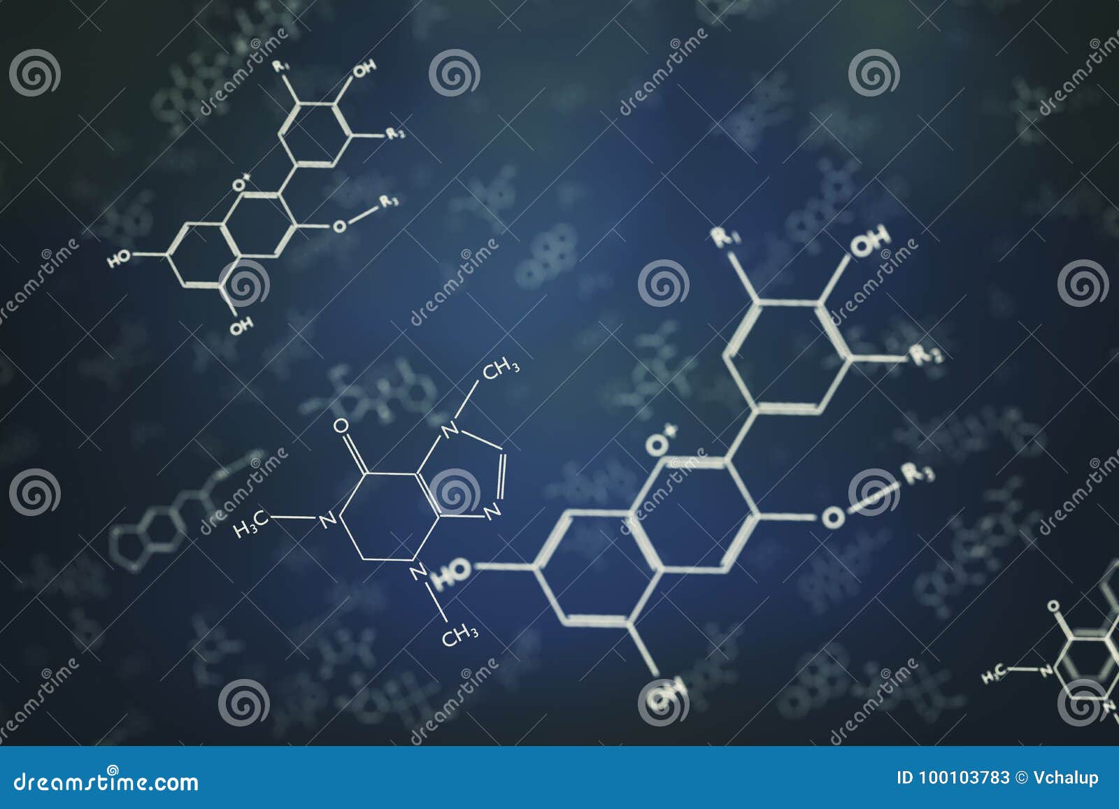 3D Rendered Illustration Of Chemical Molecule Formulas Royalty-Free ...