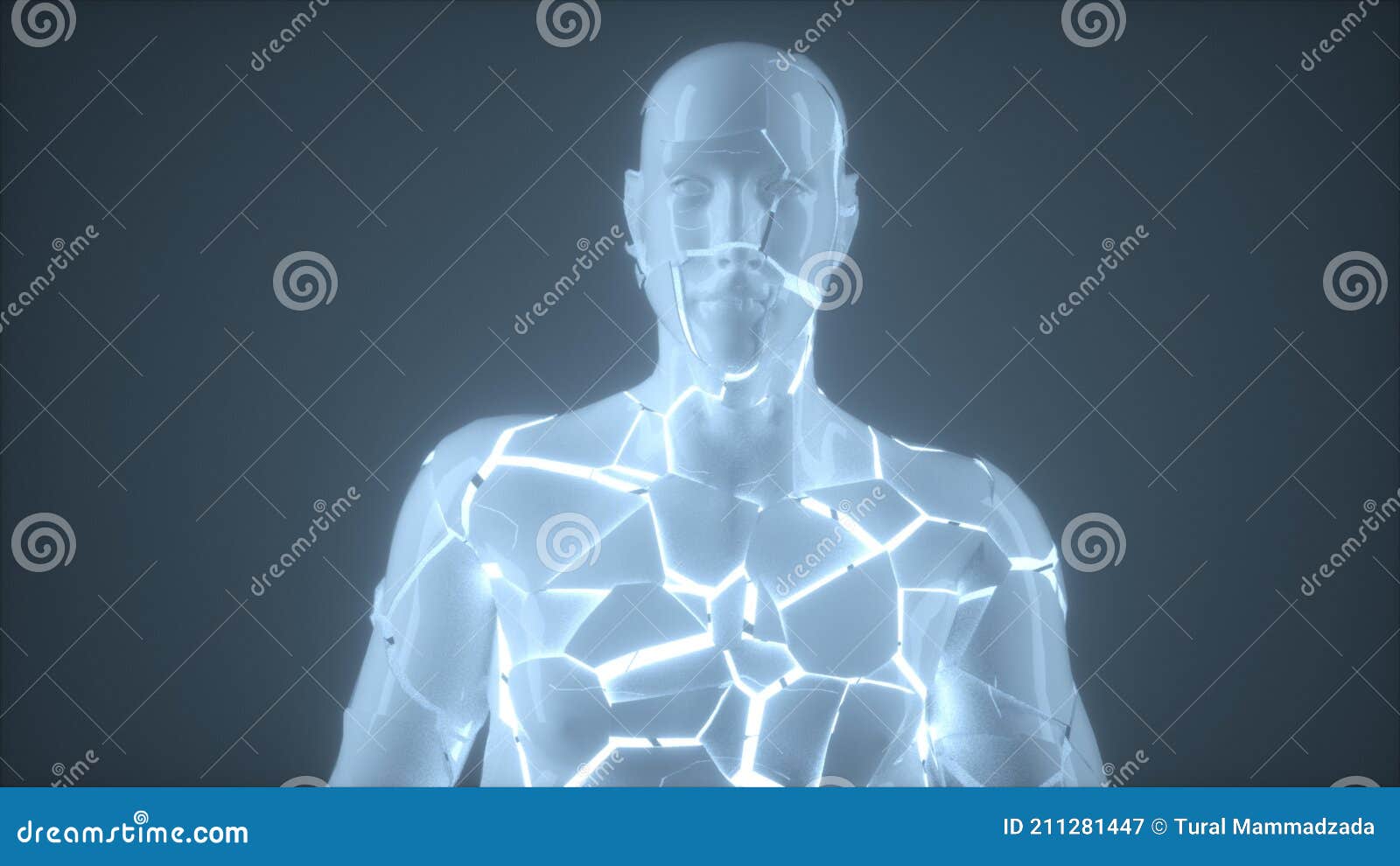 3d Rendered Illustration of Crashed Robot with Distorted Artificial ...