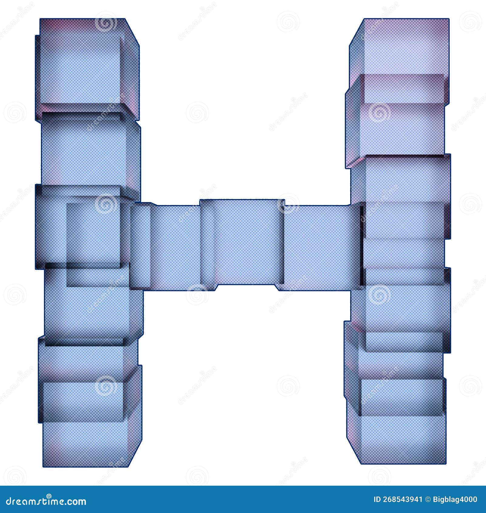 3D Rendered Illustration.Cubed Effect Letter.Decorative Art Font. Stock ...