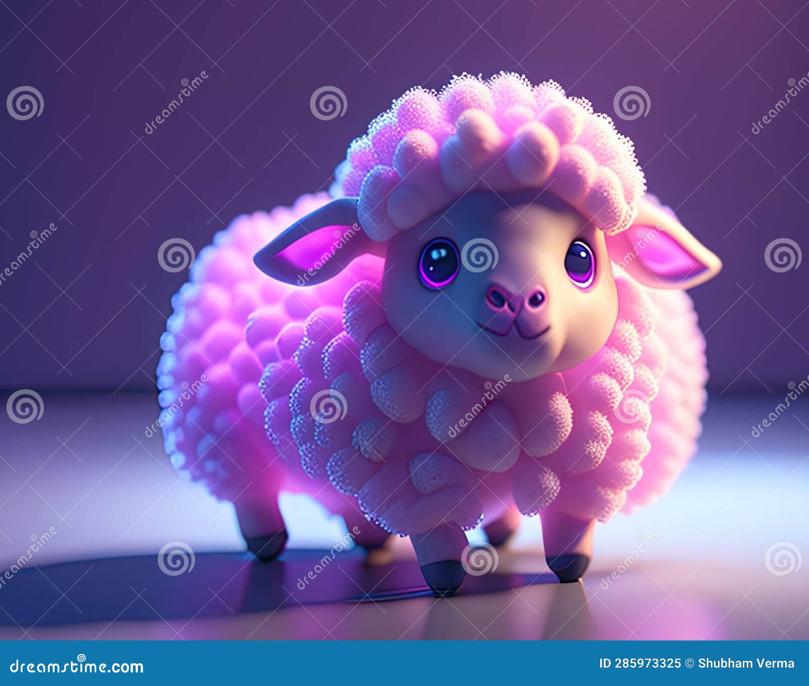 3 D Rendered Illustration of a Cute Sheep. Stock Illustration ...