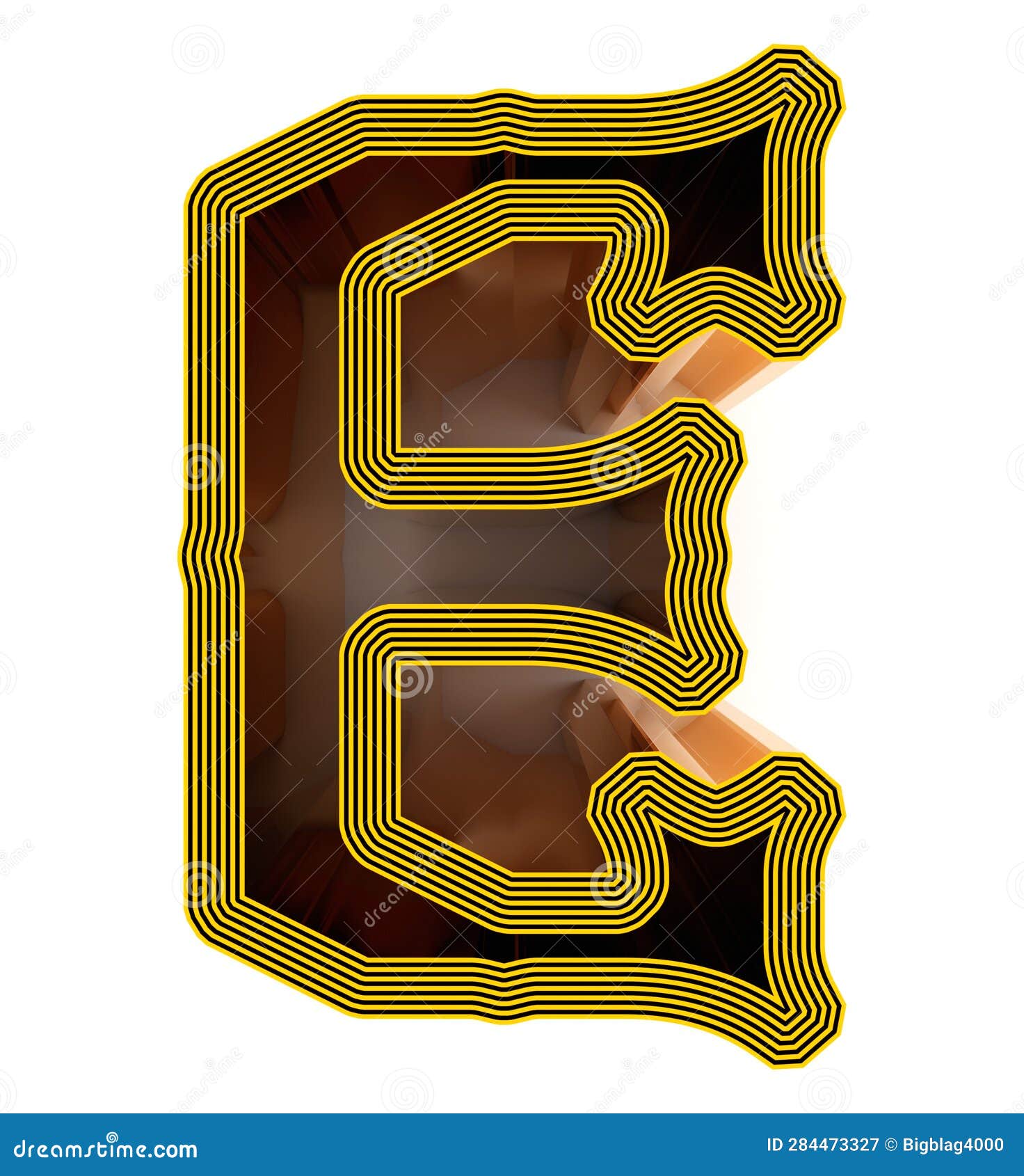 3D Rendered Illustration.Decorative Letter.Custom Art Font. Stock ...