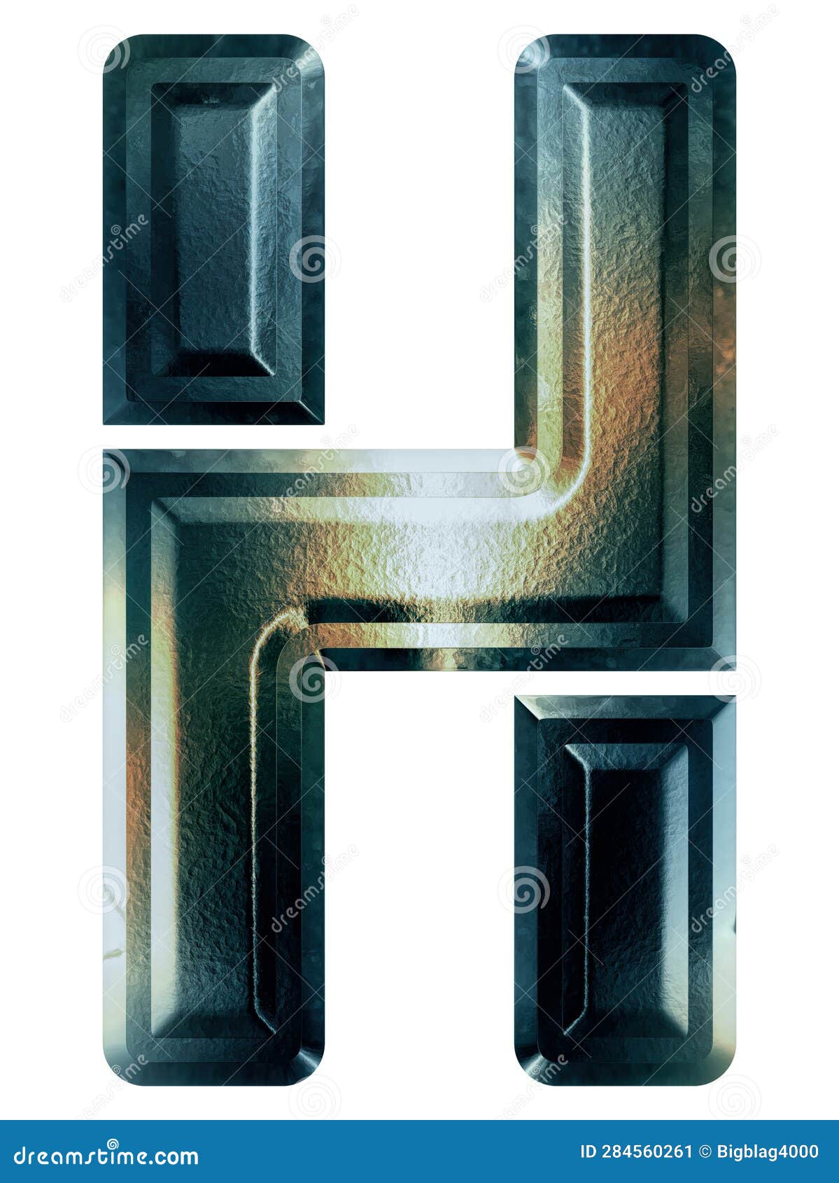 3D Rendered Illustration.Decorative Letter.Custom Art Font. Stock Image ...