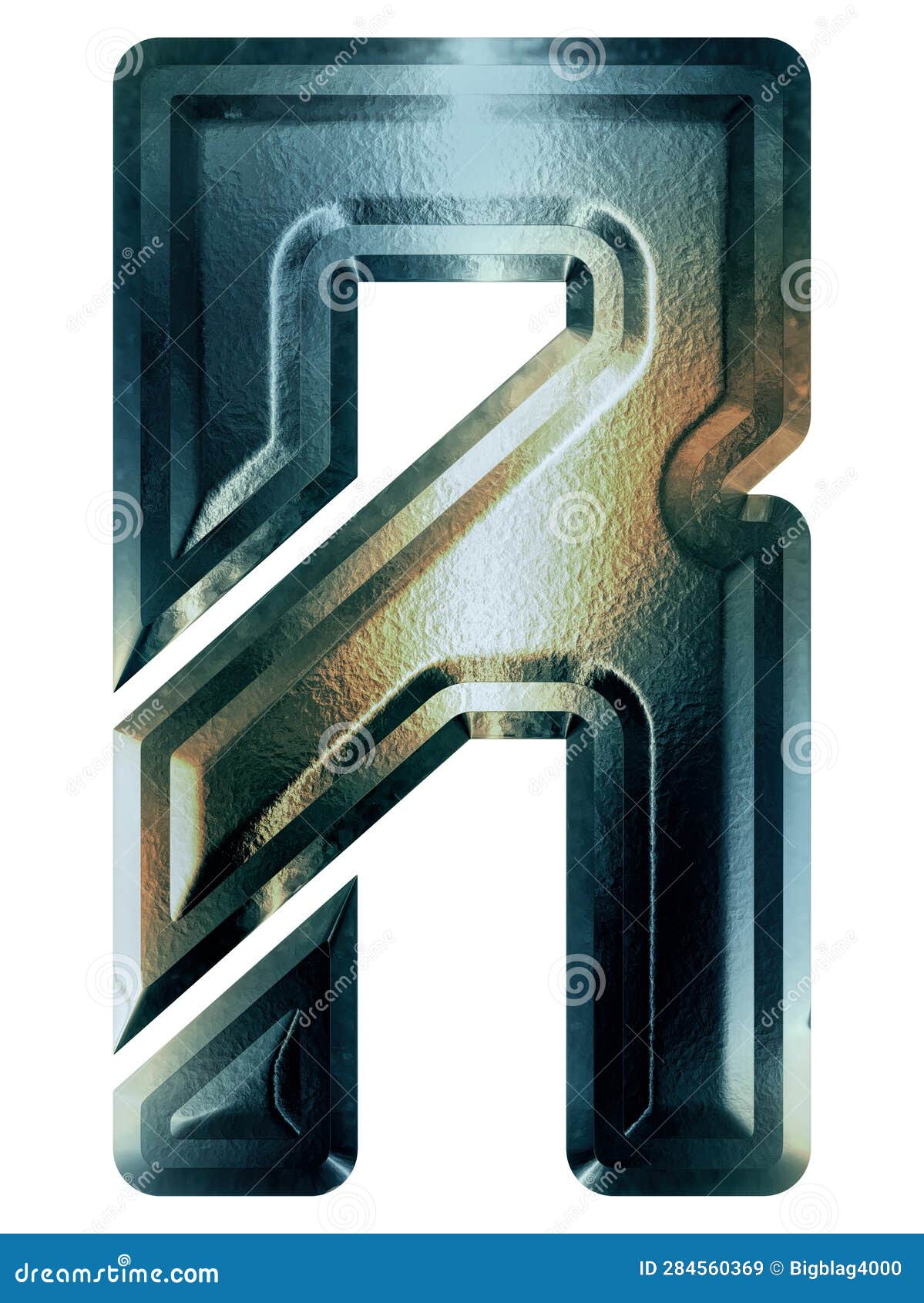 3D Rendered Illustration.Decorative Letter.Custom Art Font. Stock Image ...