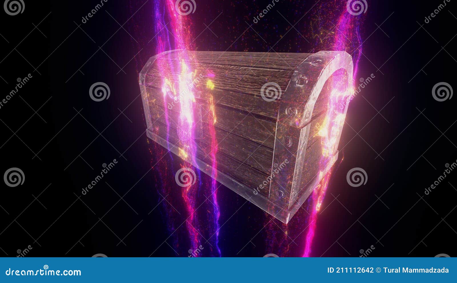 3d Rendered Illustration of Digital Magic Treasure Chest Stock ...