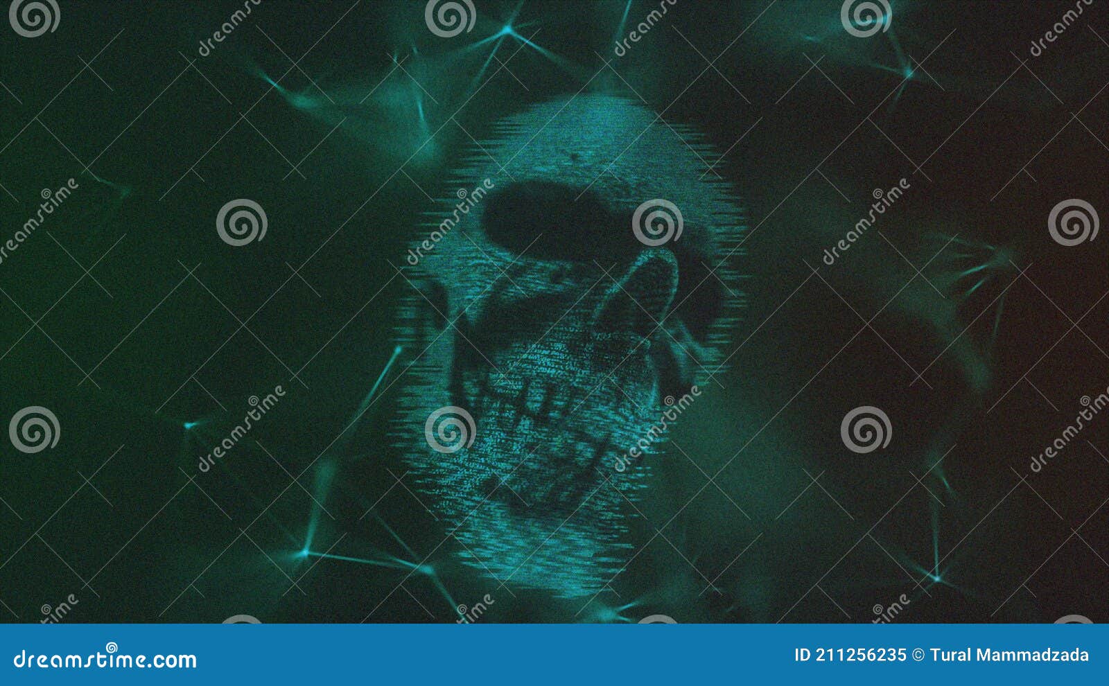 3d Rendered Illustration of Digital Skull Stock Illustration ...