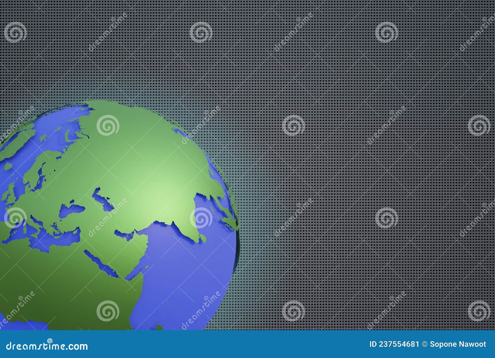 3d Rendered Illustration of Earth on Metallic Background. World Planet ...