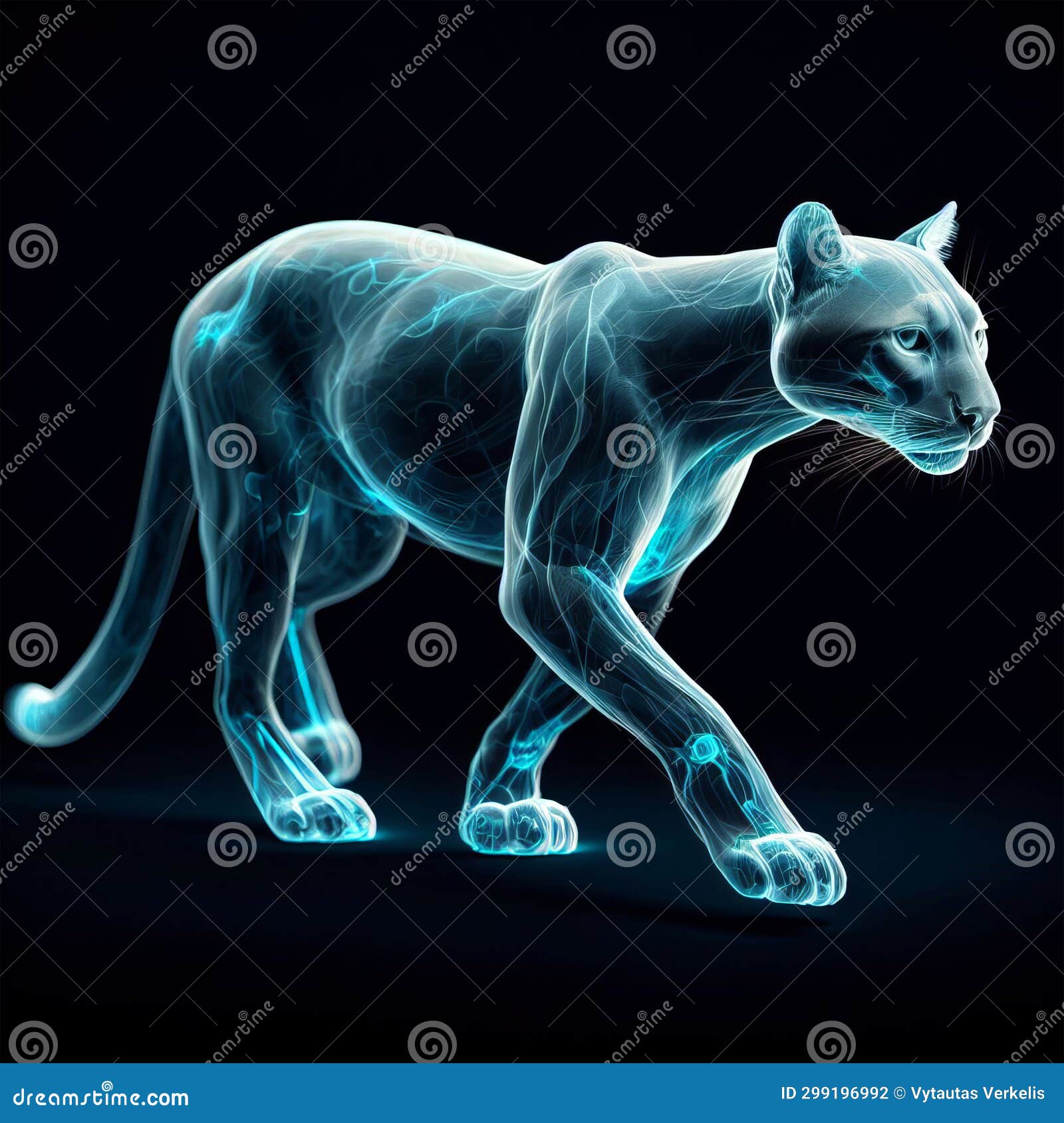 3d Rendered Illustration of a Female Leopard in X-ray Stock ...
