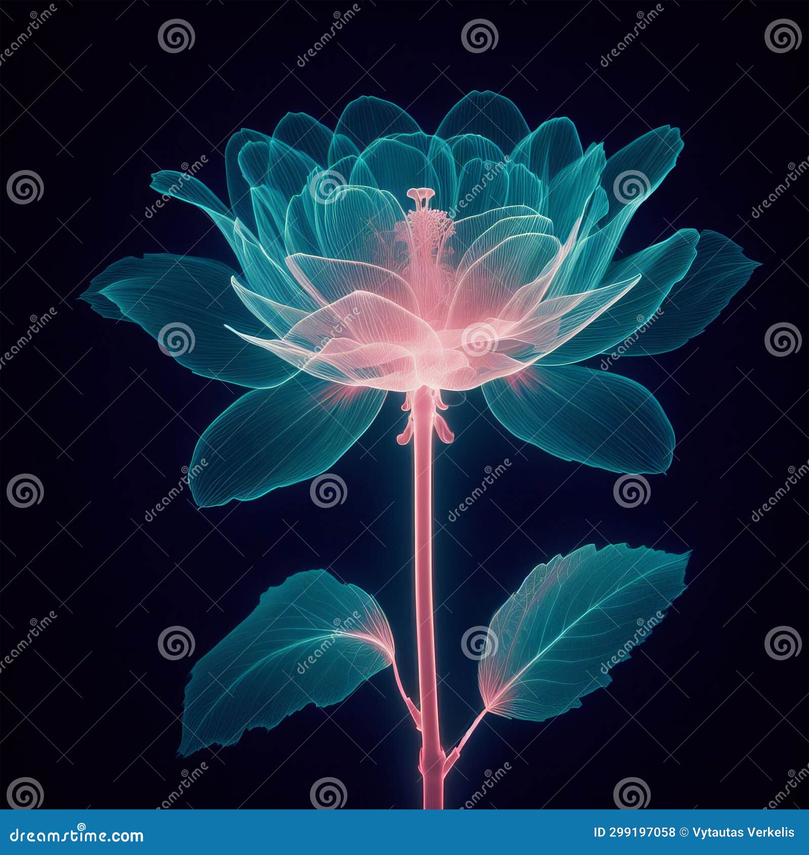 3d Rendered Illustration of a Flowers in X-ray Stock Illustration ...
