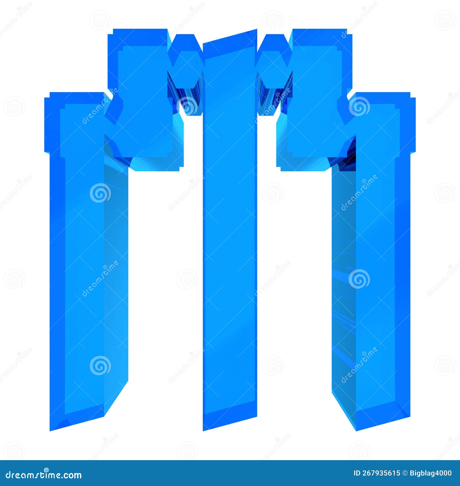 3D Rendered Illustration.Glass Letter Isolated on White Background ...