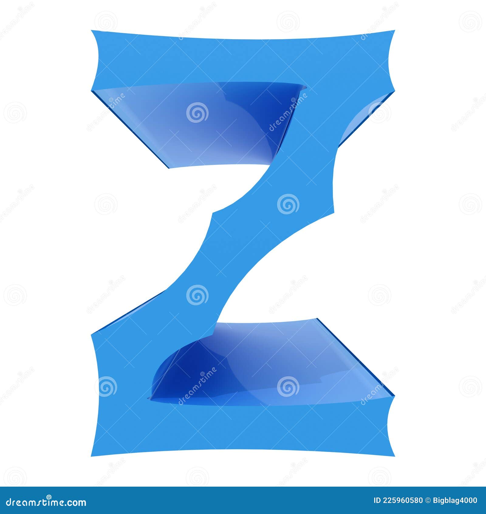 3D Rendered Illustration.Glossy Blue Letter Isolated on White ...