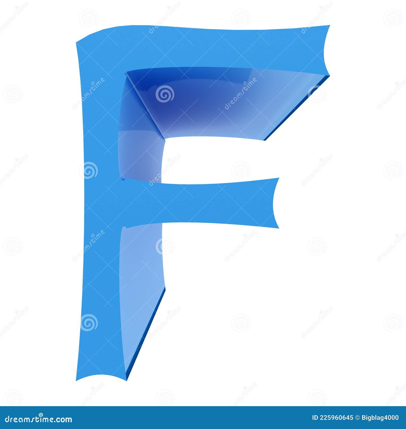 3D Rendered Illustration.Glossy Blue Letter Isolated on White ...