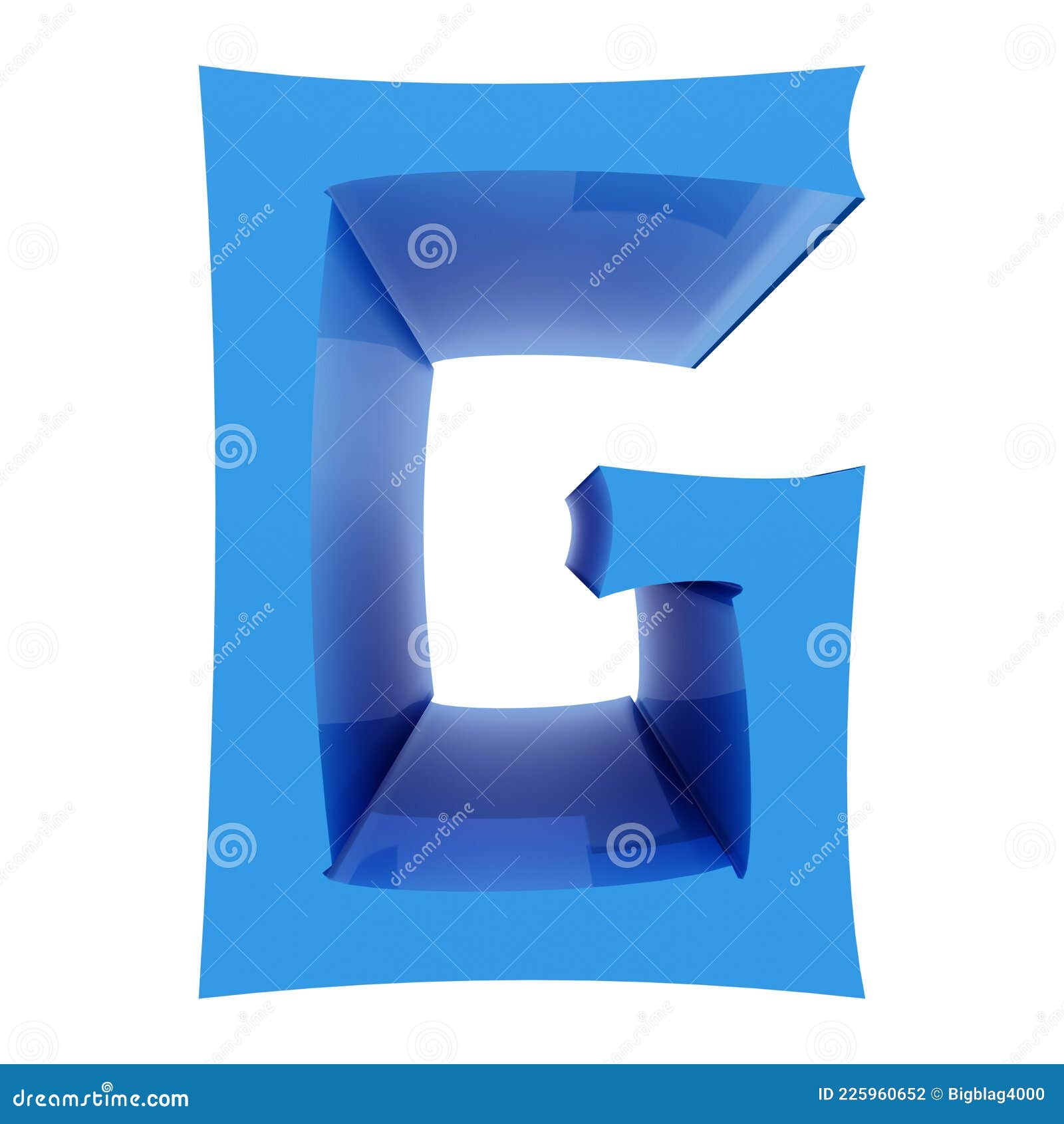 3D Rendered Illustration.Glossy Blue Letter Isolated on White ...