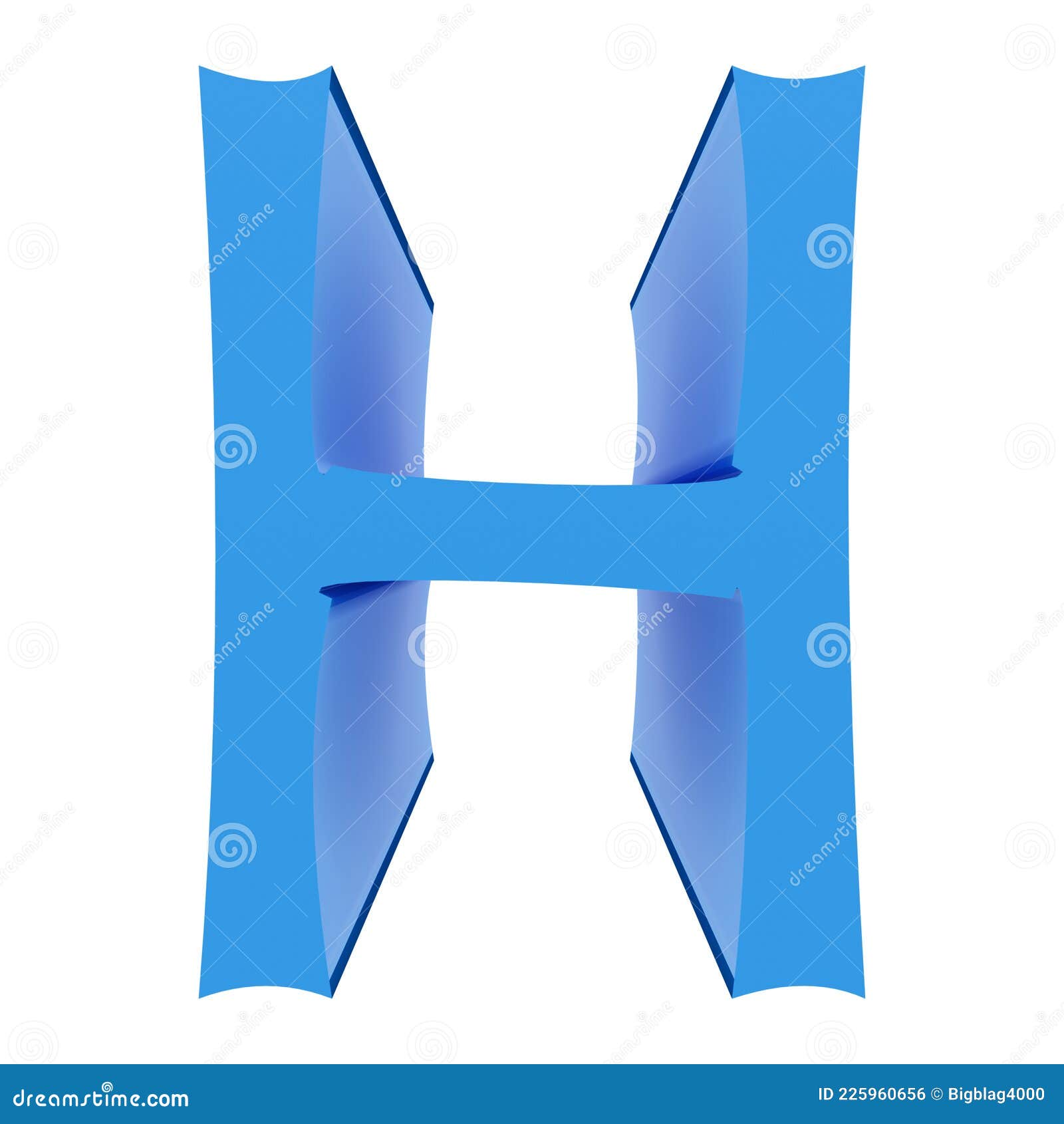 3D Rendered Illustration.Glossy Blue Letter Isolated on White ...