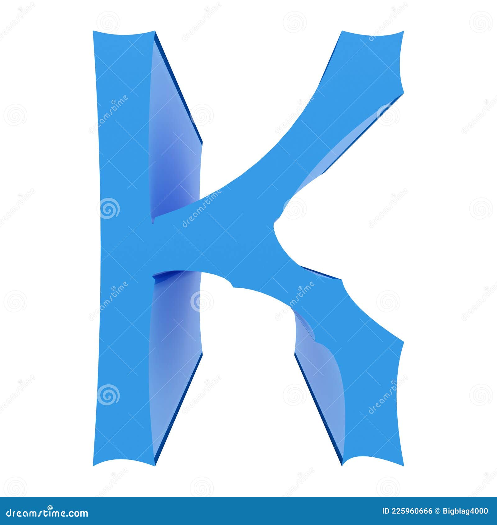 3D Rendered Illustration.Glossy Blue Letter Isolated on White ...