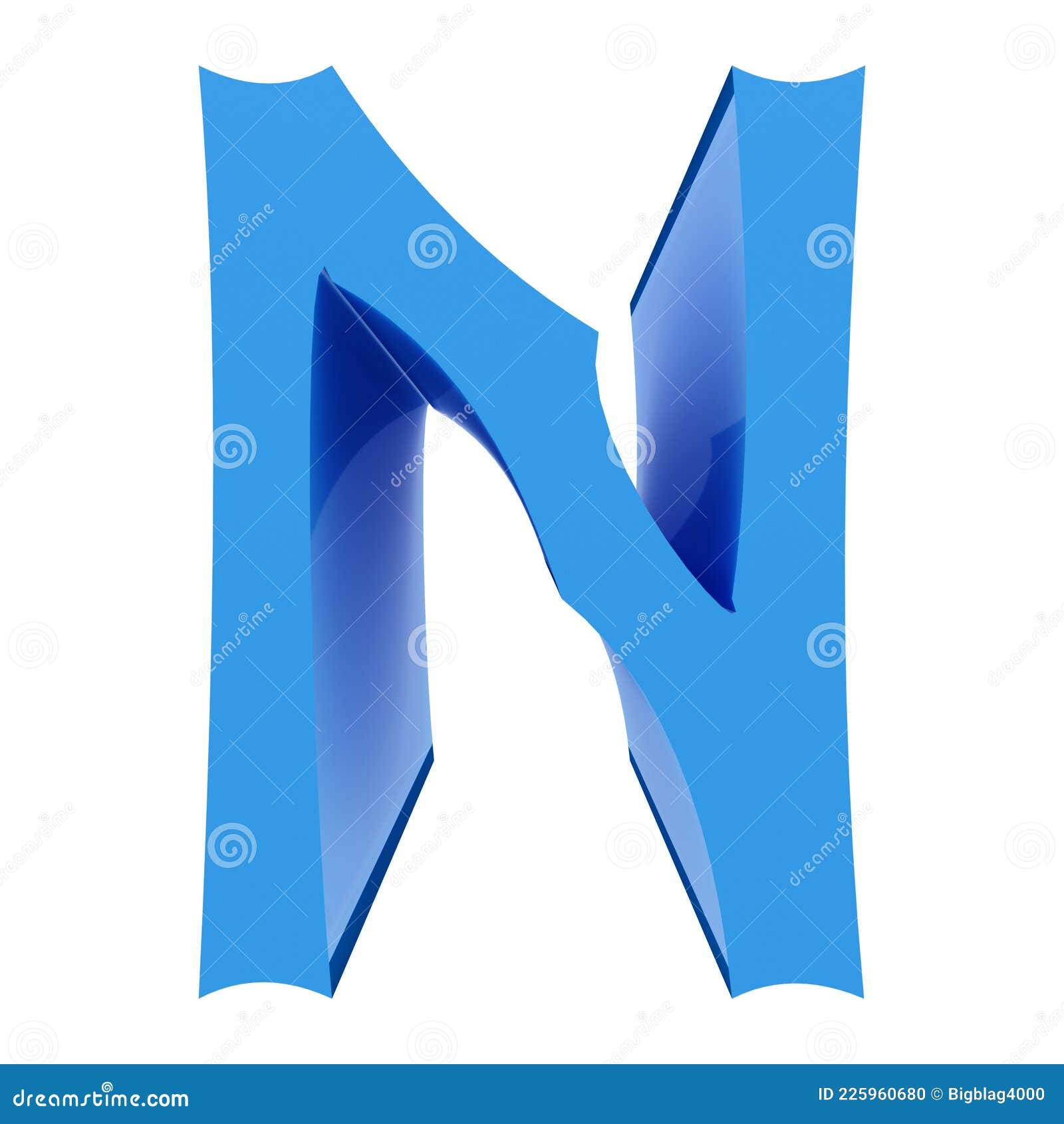 3D Rendered Illustration.Glossy Blue Letter Isolated on White ...