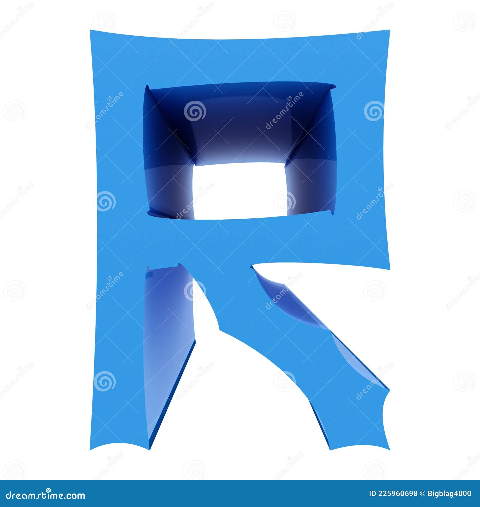 3D Rendered Illustration.Glossy Blue Letter Isolated on White ...